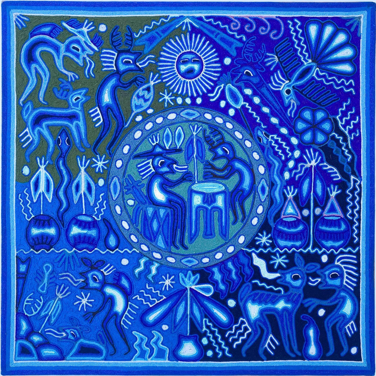 Huichol Yarn Painting (24" x 24") Mexican Indigenous Art – VivaMexico ...