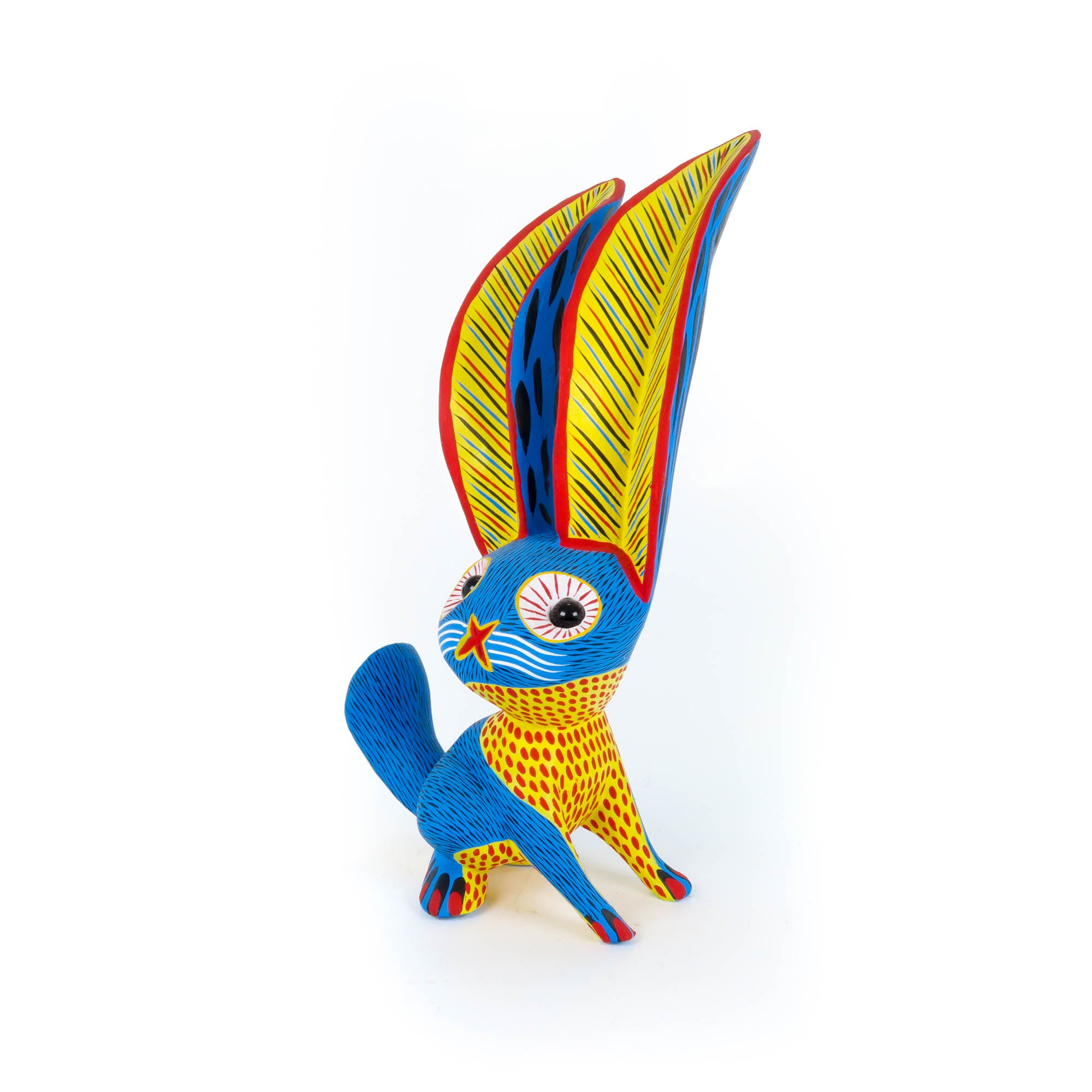 Big Eared Rabbit (Blue) - Oaxacan Alebrije Wood Carving – VivaMexico ...