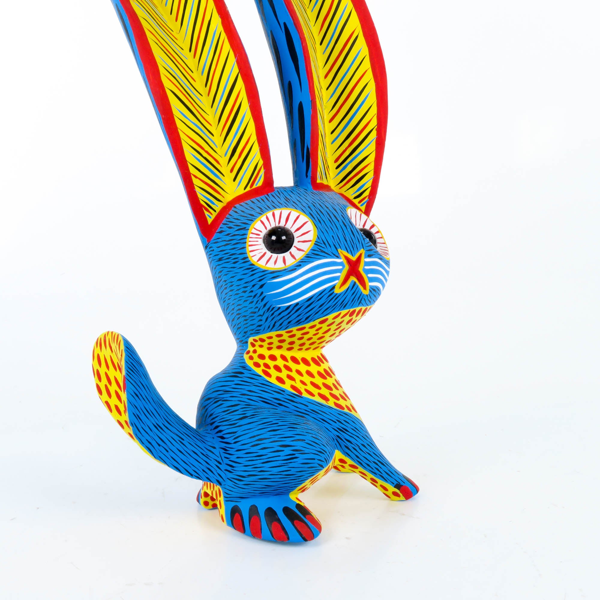 Big Eared Rabbit (Blue) - Oaxacan Alebrije Wood Carving – VivaMexico ...