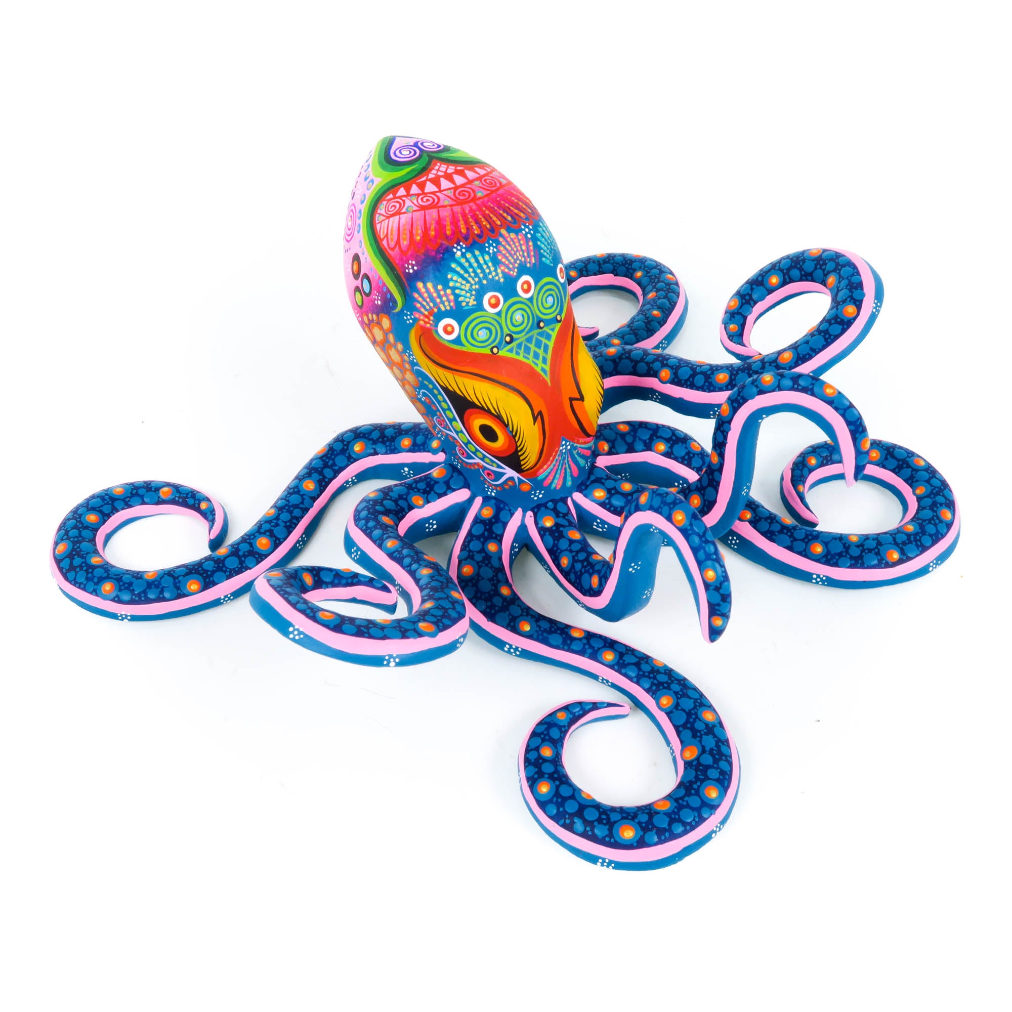 Blue Octopus - Oaxacan Alebrije Wood Carving – VivaMexico.com - Mexican Art