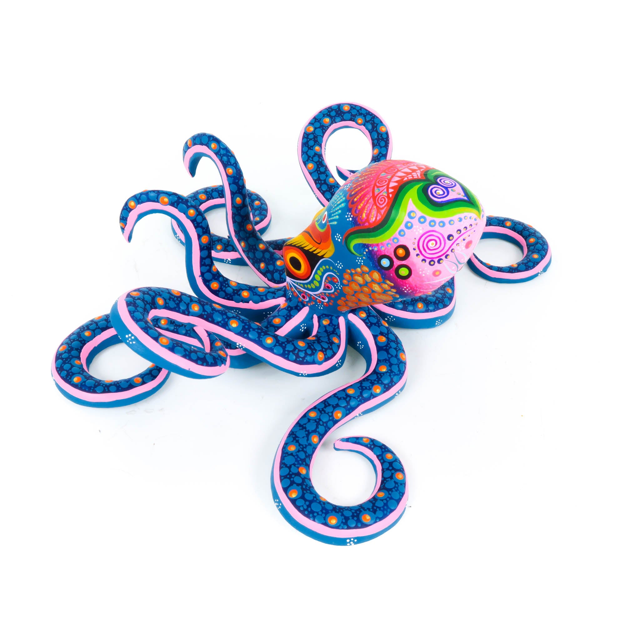 Blue Octopus - Oaxacan Alebrije Wood Carving – VivaMexico.com - Mexican Art