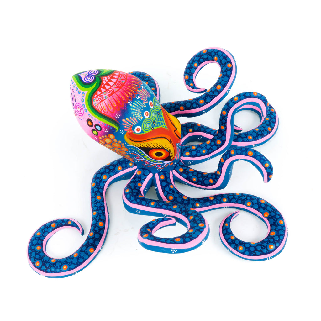 Blue Octopus - Oaxacan Alebrije Wood Carving – VivaMexico.com - Mexican Art
