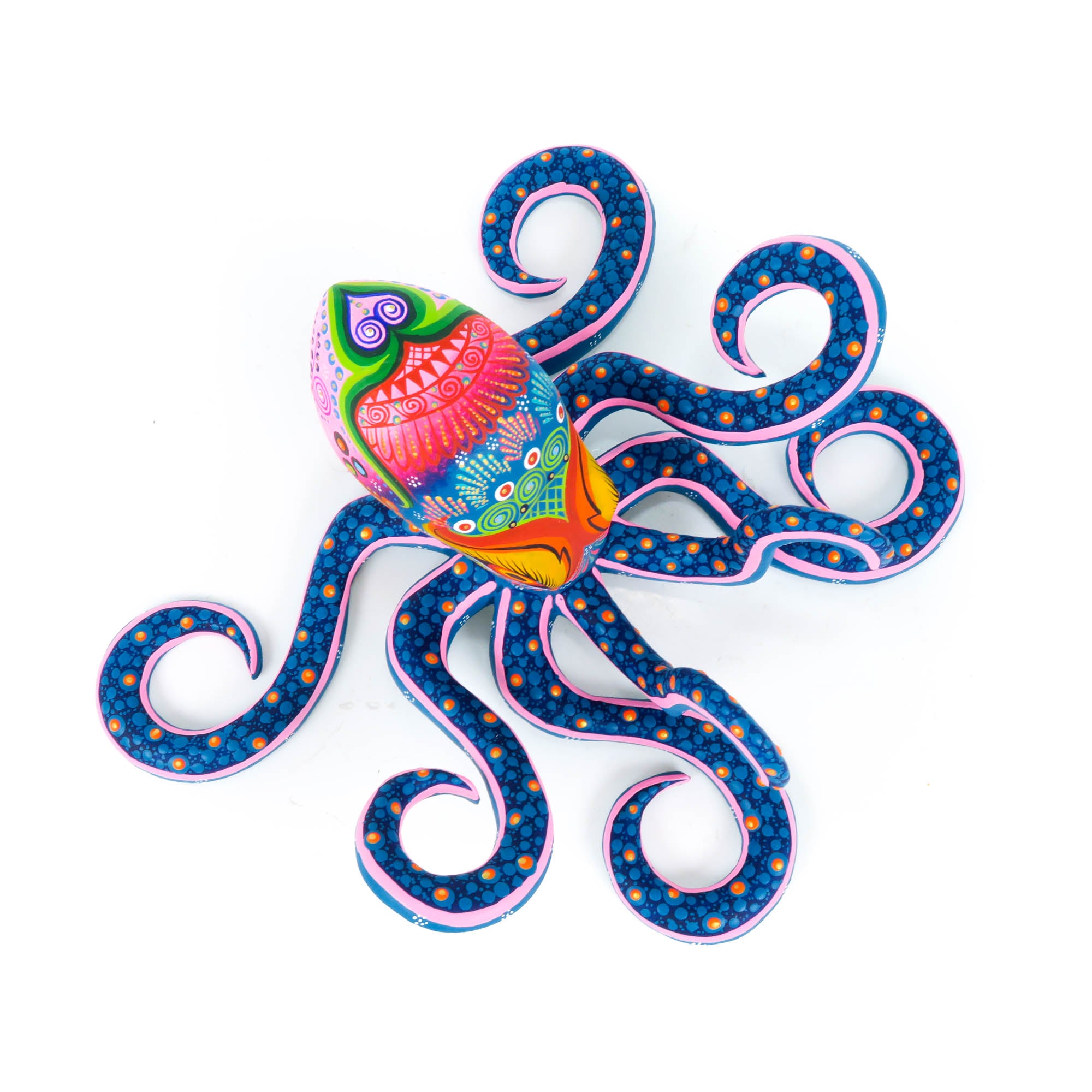 Blue Octopus - Oaxacan Alebrije Wood Carving – VivaMexico.com - Mexican Art