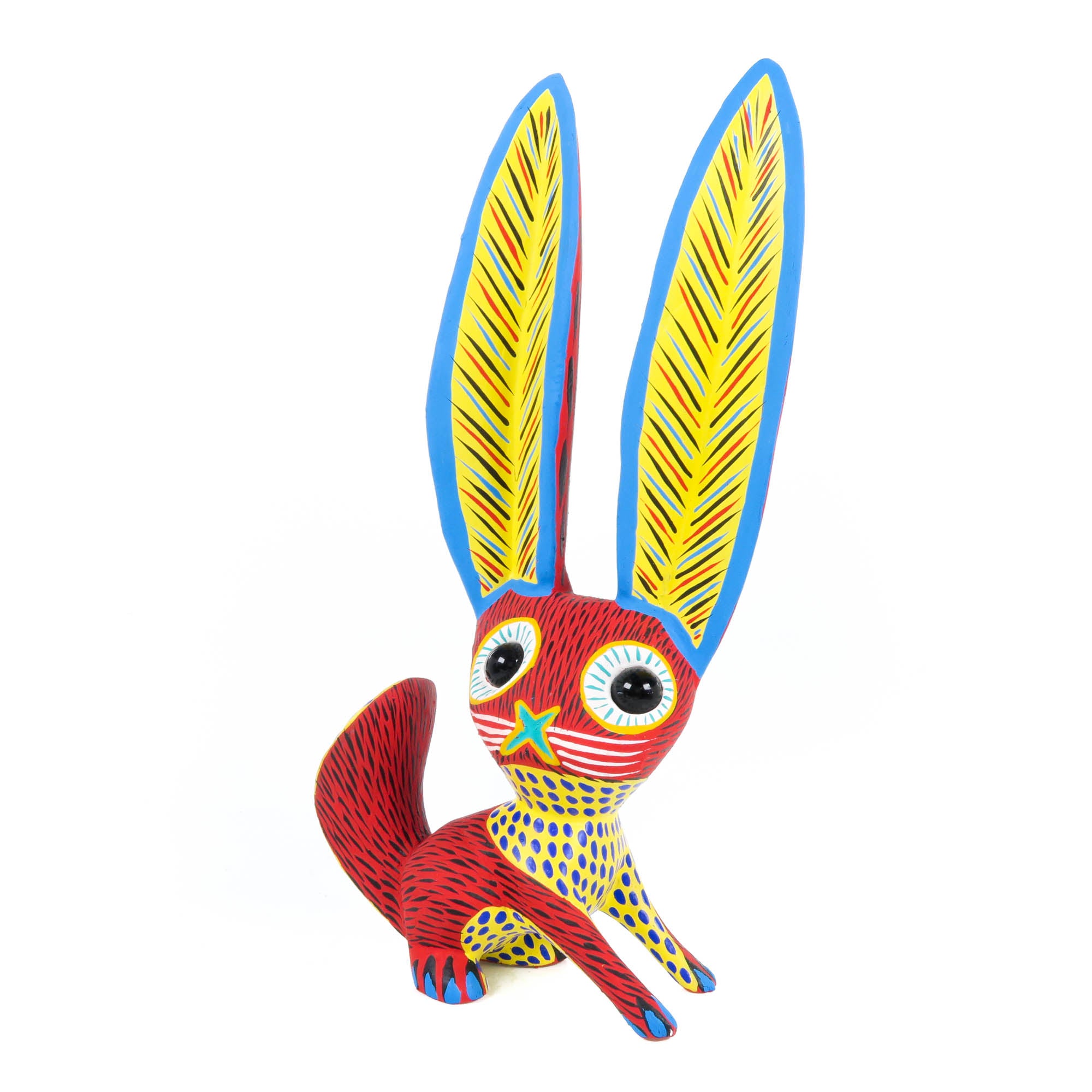 Big Eared Rabbit (Red) - Oaxacan Alebrije Wood Carving – Viva Mexico ...