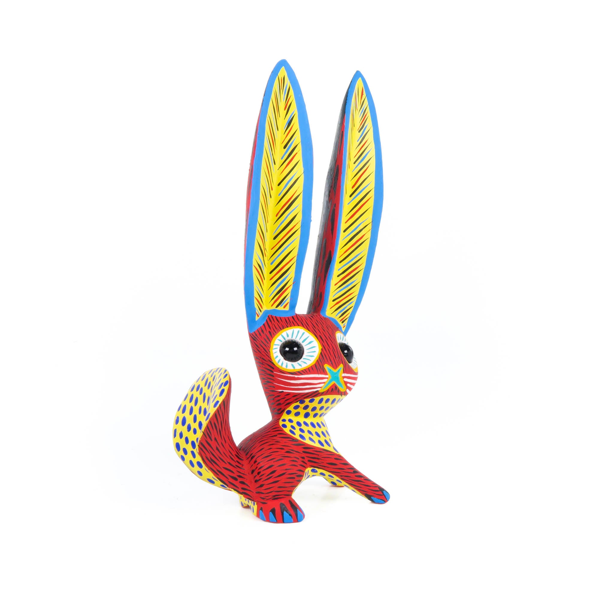 Big Eared Rabbit (Red) - Oaxacan Alebrije Wood Carving – VivaMexico.com ...