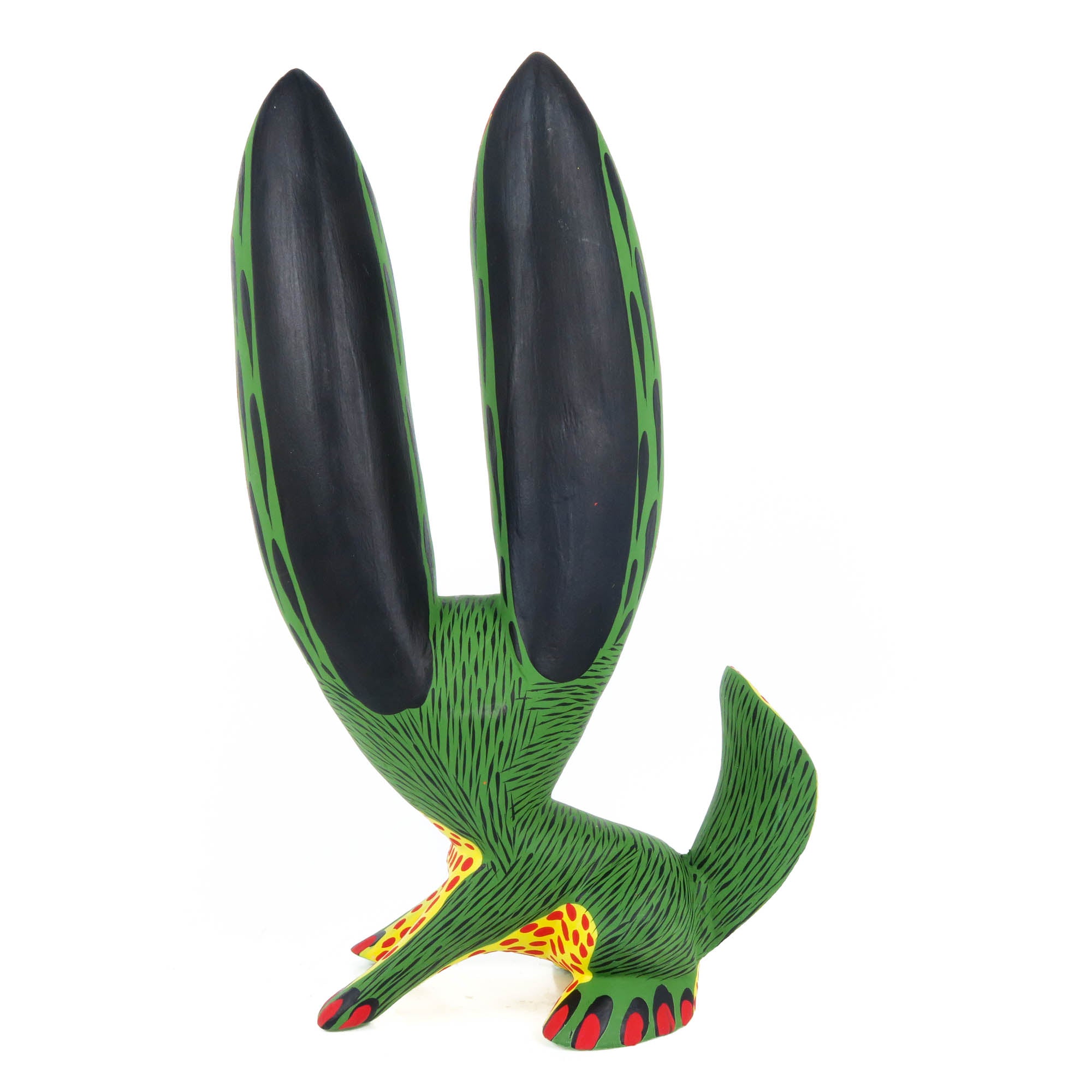 Big Eared Rabbit (Green) - Oaxacan Alebrije Wood Carving – VivaMexico ...