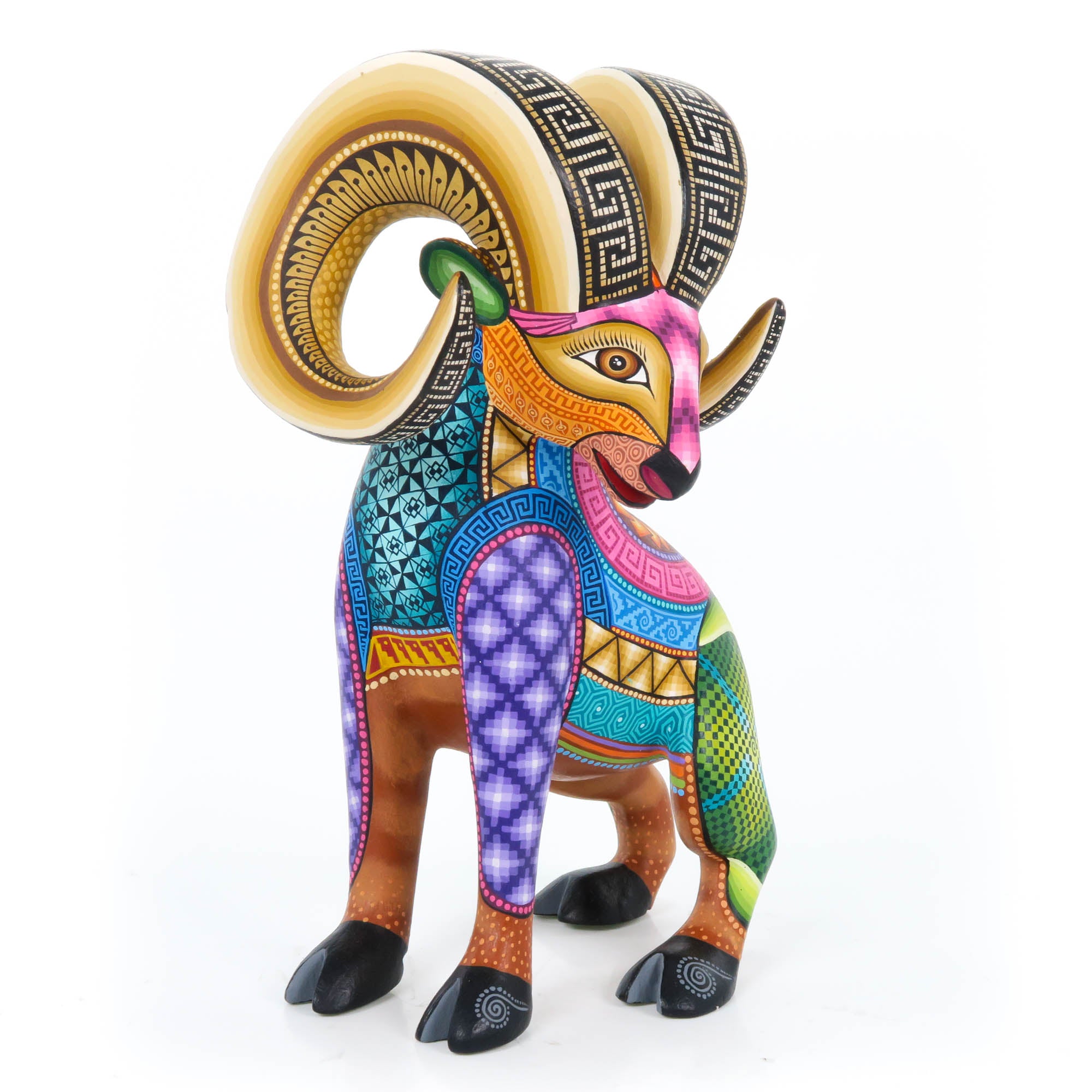 Bighorn Ram - Oaxacan Alebrije Wood Carving – VivaMexico.com - Mexican Art