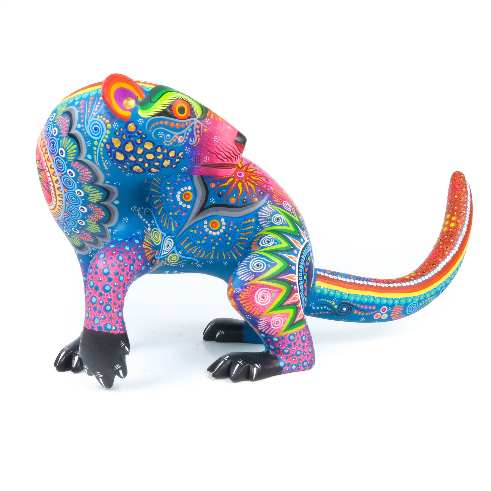 Blue Badger - Oaxacan Alebrije Wood Carving – VivaMexico.com - Mexican Art