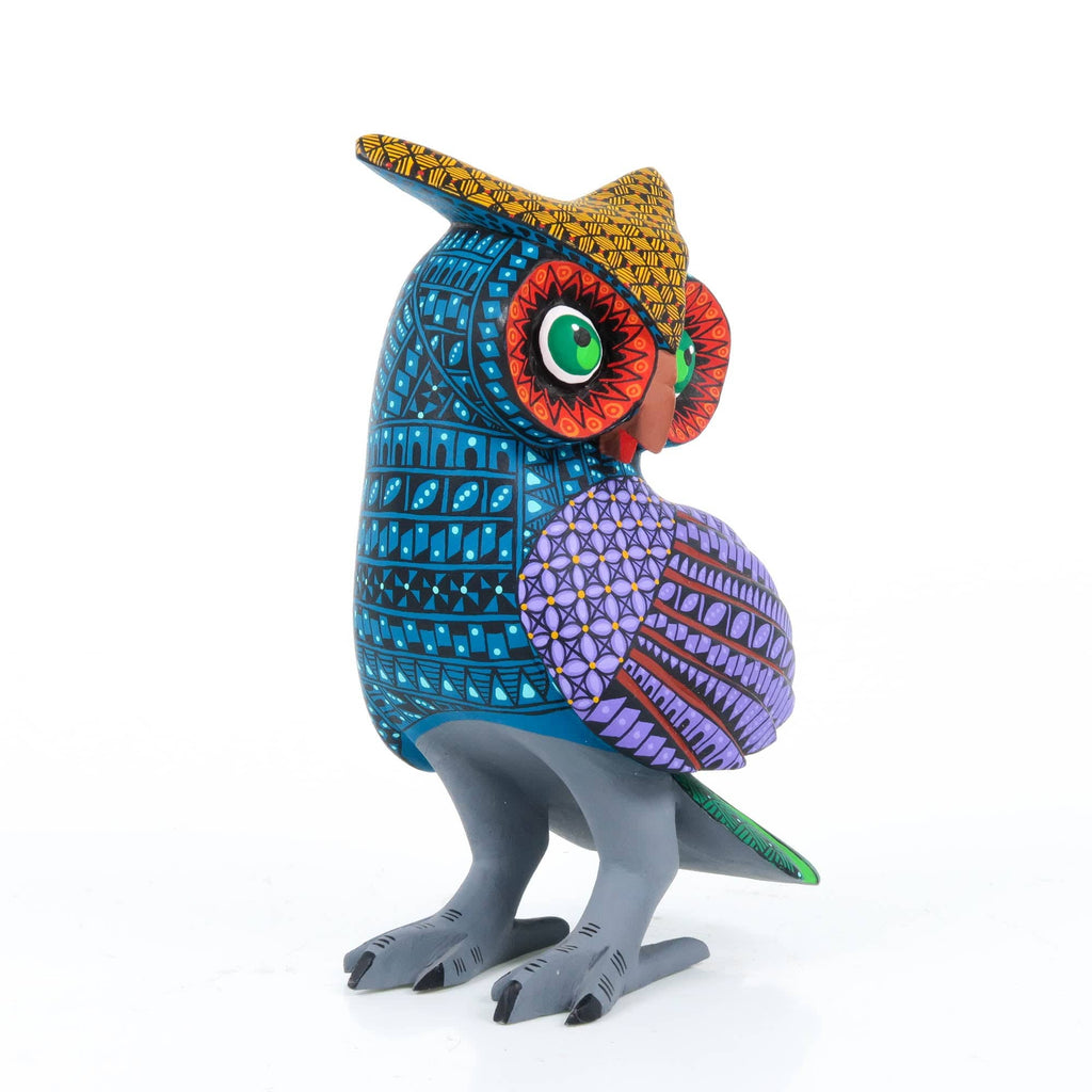 Cheerful Owl - Oaxacan Alebrije Wood Carving – VivaMexico.com - Mexican Art