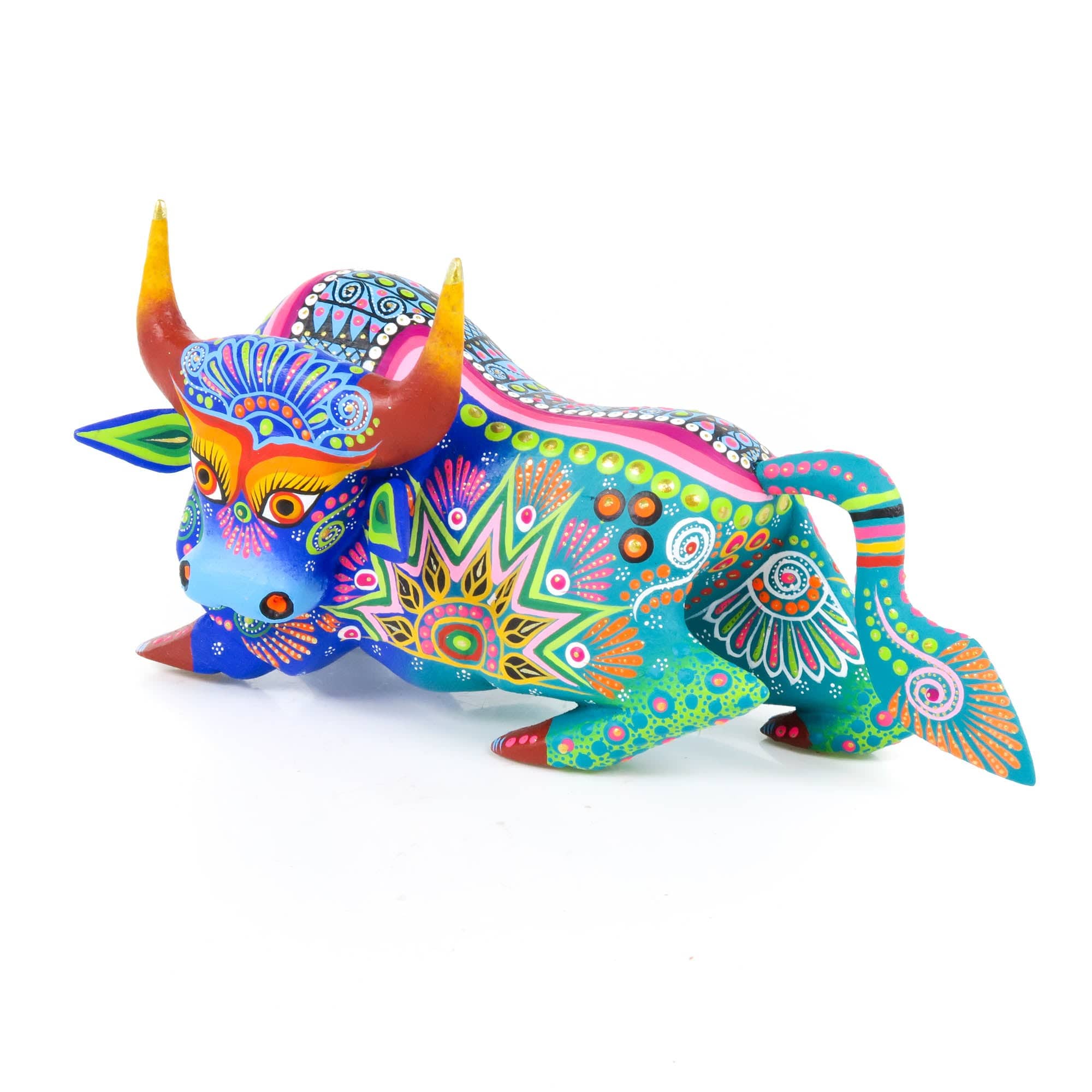 Colorful Bull - Oaxacan Alebrije Wood Carving – VivaMexico.com ...