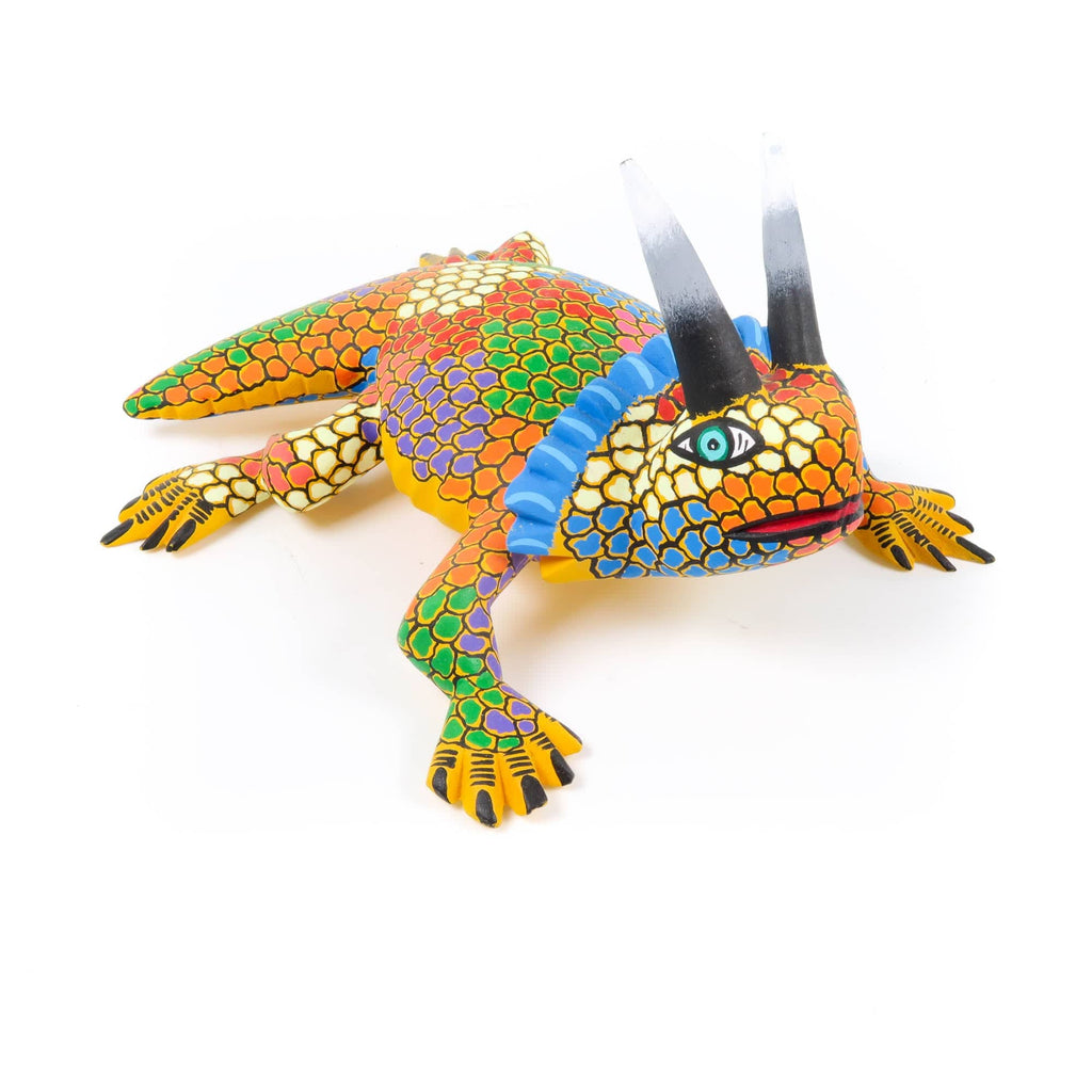 Colorful Horned Lizard - Oaxacan Alebrije Wood Carving – VivaMexico.com ...