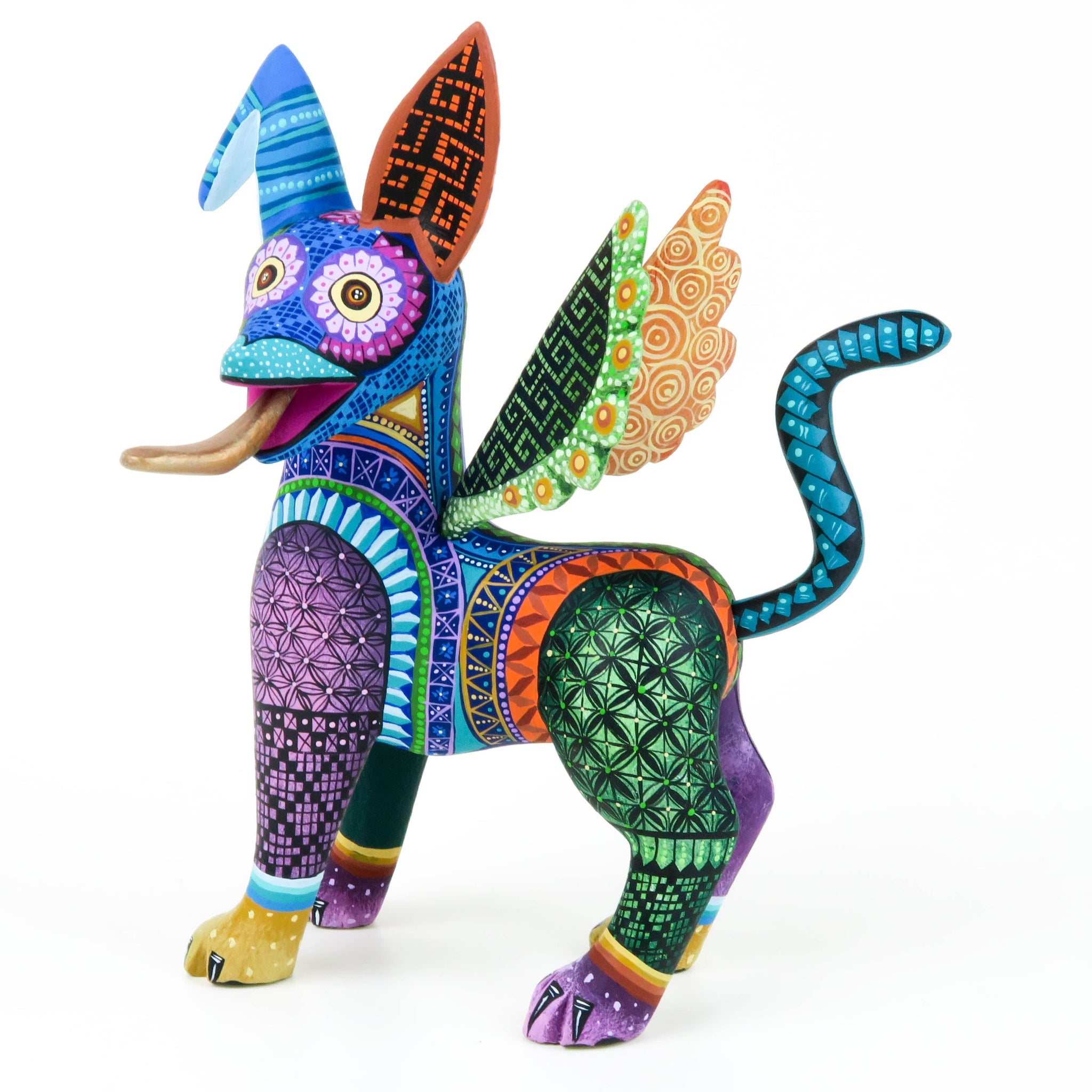 Dante Dog - Oaxacan Alebrije Wood Carving – VivaMexico.com - Mexican Art