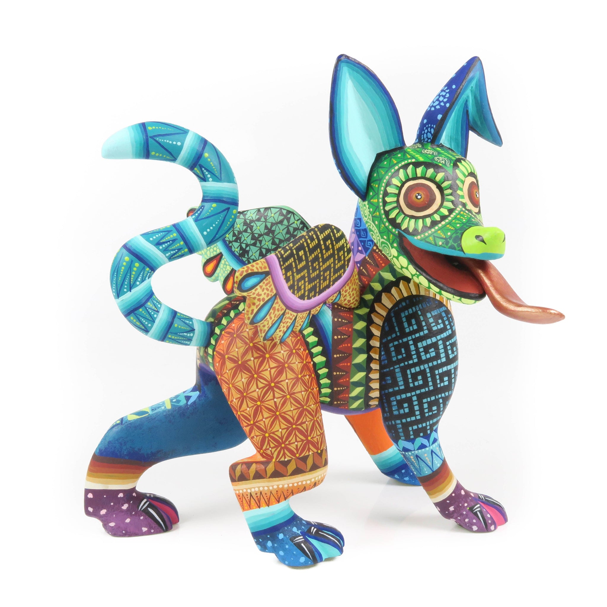 Dante Dog - Oaxacan Alebrije Wood Carving – VivaMexico.com - Mexican Art