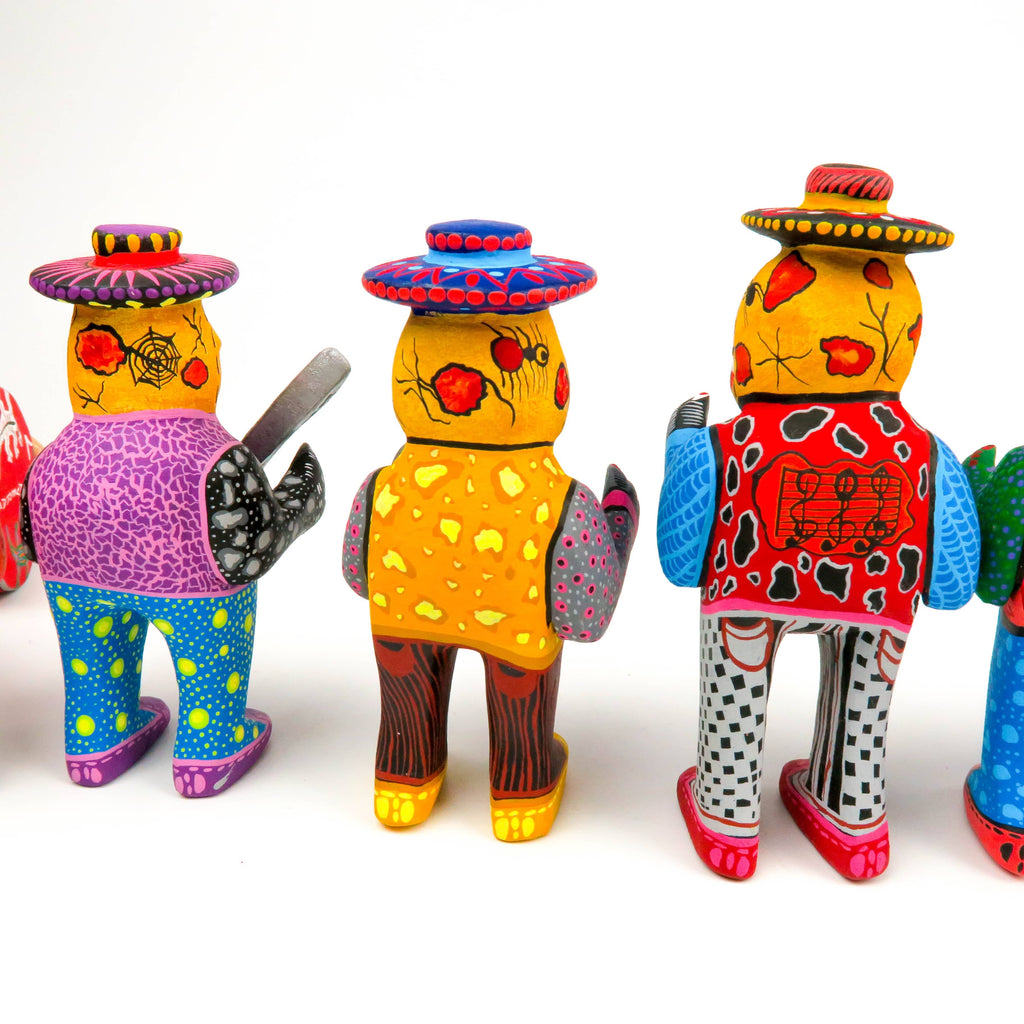 Dia De Los Muertos Skeleton Band - Oaxacan Alebrije Wood Carving ...