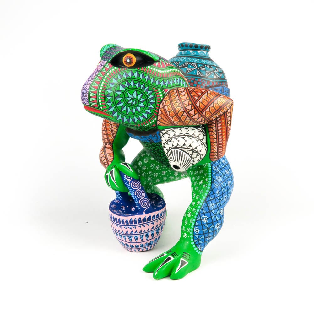 Frog Oaxacan Alebrije Wood Carving Mexican Folk Art Sculpture ...