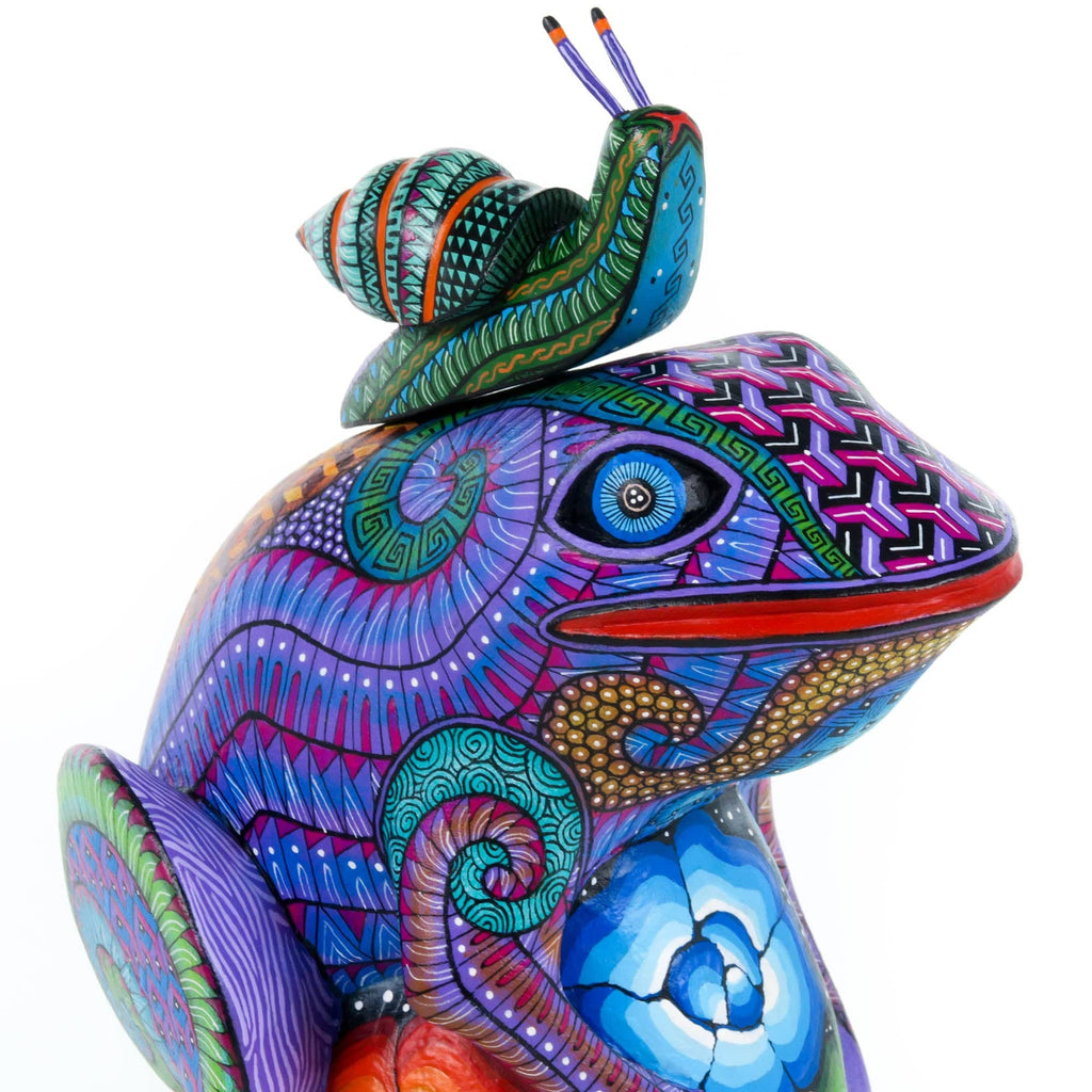 Frog & Passenger Snail - Oaxacan Alebrije Wood Carving – VivaMexico.com ...
