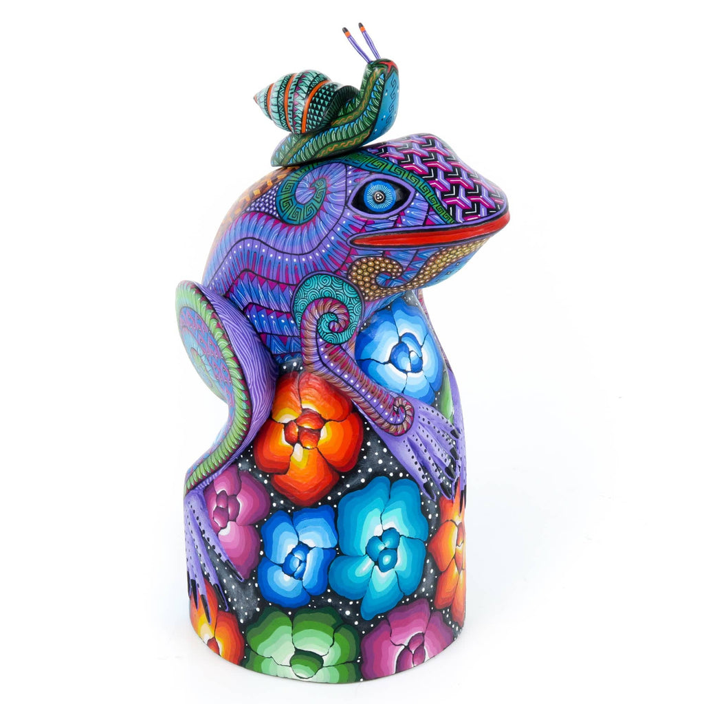 Frog & Passenger Snail - Oaxacan Alebrije Wood Carving – VivaMexico.com ...