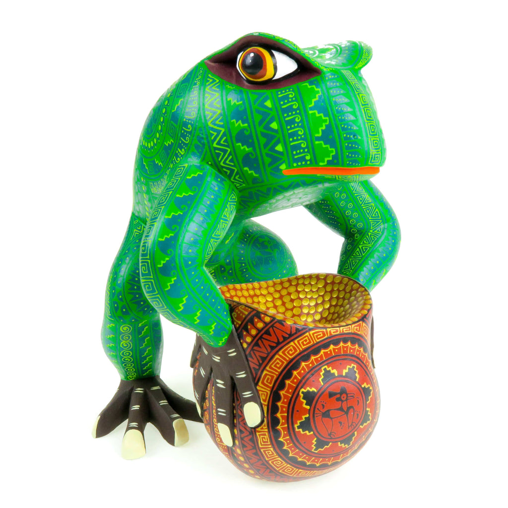 Frog With Jug - Oaxacan Alebrije Wood Carving – VivaMexico.com ...