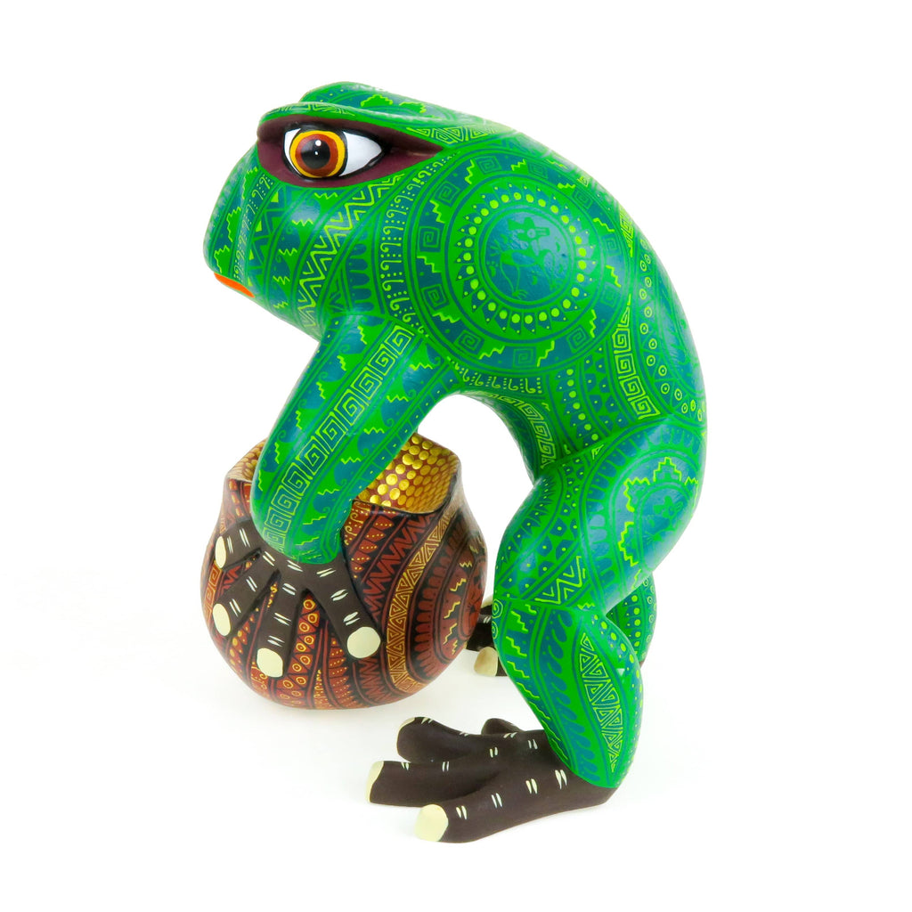 Frog With Jug - Oaxacan Alebrije Wood Carving – VivaMexico.com ...