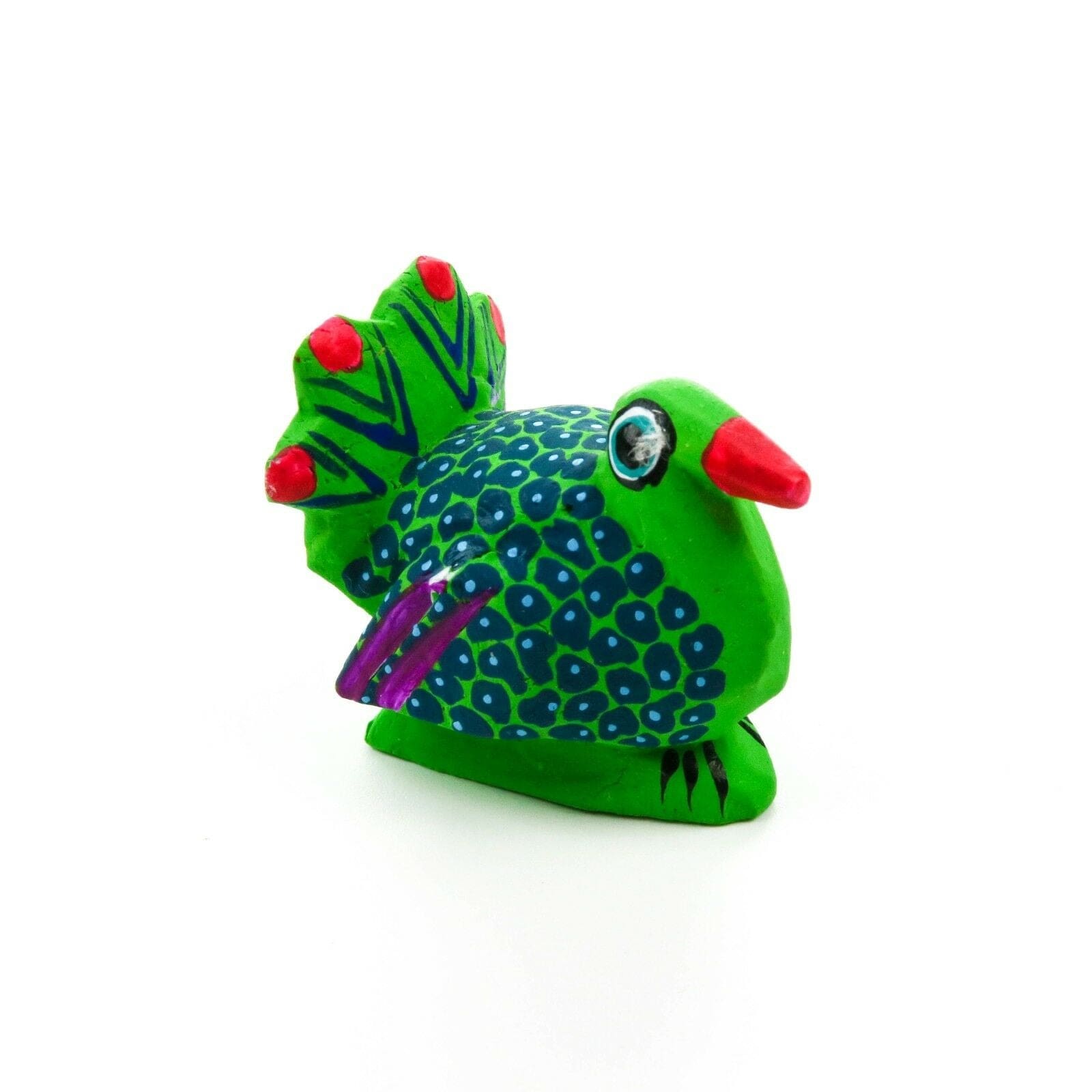 GREEN CHICKEN HEN Mini Oaxacan Alebrije Wood Carving Mexican Folk Art ...