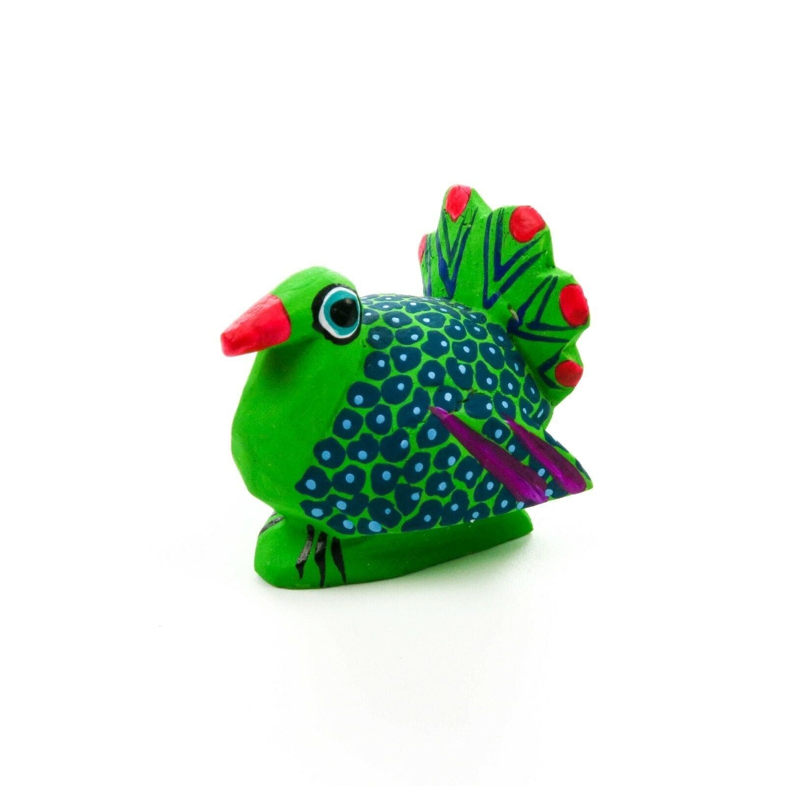 GREEN CHICKEN HEN Mini Oaxacan Alebrije Wood Carving Mexican Folk Art ...