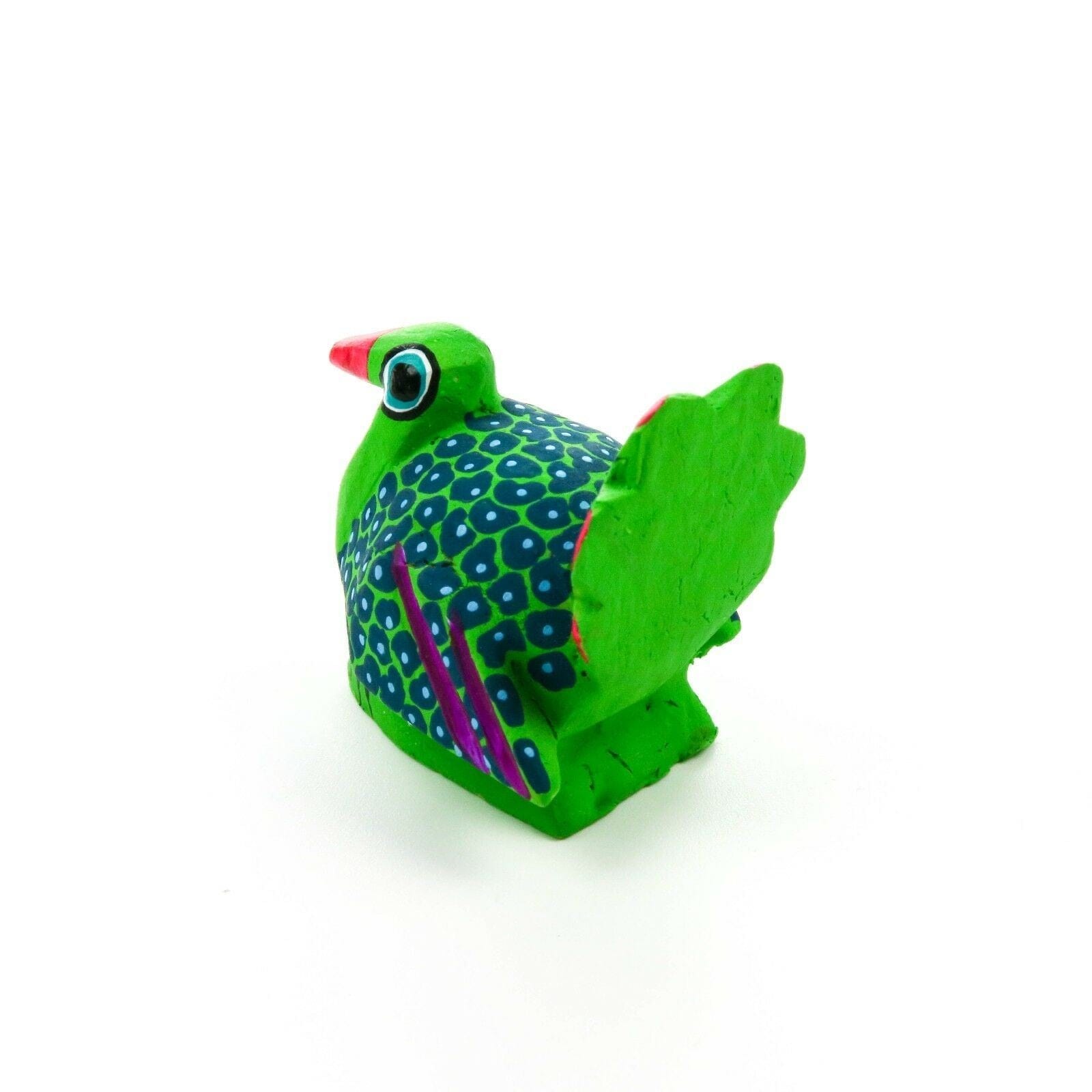 GREEN CHICKEN HEN Mini Oaxacan Alebrije Wood Carving Mexican Folk Art ...