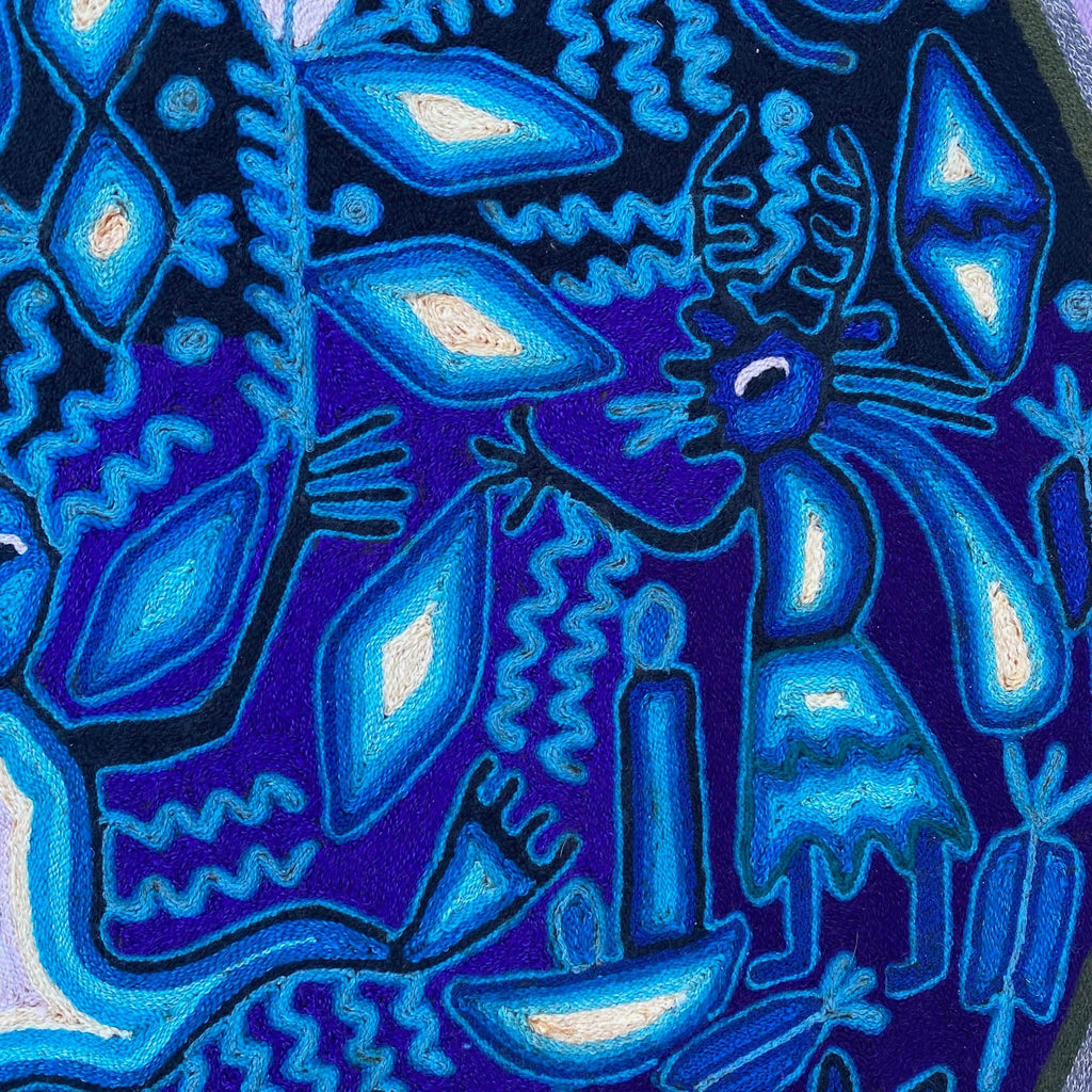 Huichol Circular Yarn Painting (24" Diameter) Mexican Indigenous Art ...