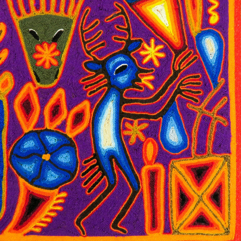 Huichol Yarn Painting (24" x 24") Mexican Indigenous Art – VivaMexico ...