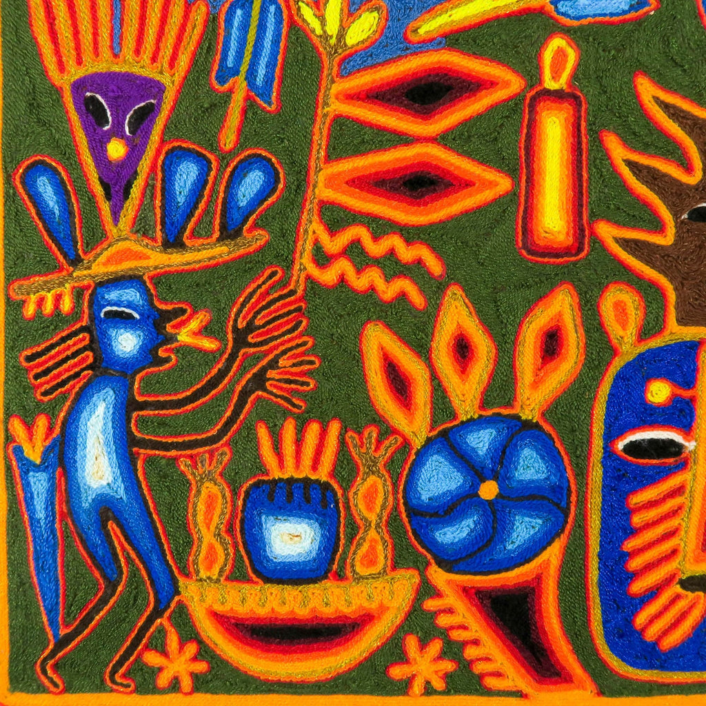 Huichol Yarn Painting (24" x 24") Mexican Indigenous Art – VivaMexico ...