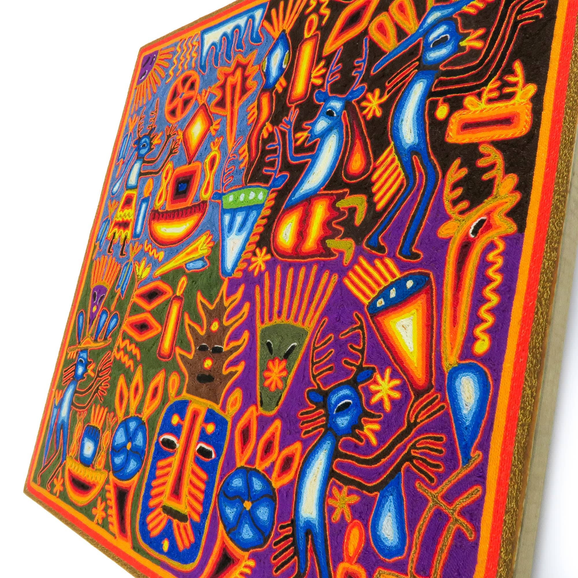 Huichol Yarn Painting (24" x 24") Mexican Indigenous Art – VivaMexico ...
