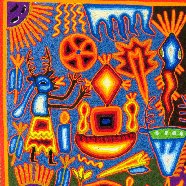 Huichol Yarn Painting (24" x 24") Mexican Indigenous Art – VivaMexico ...
