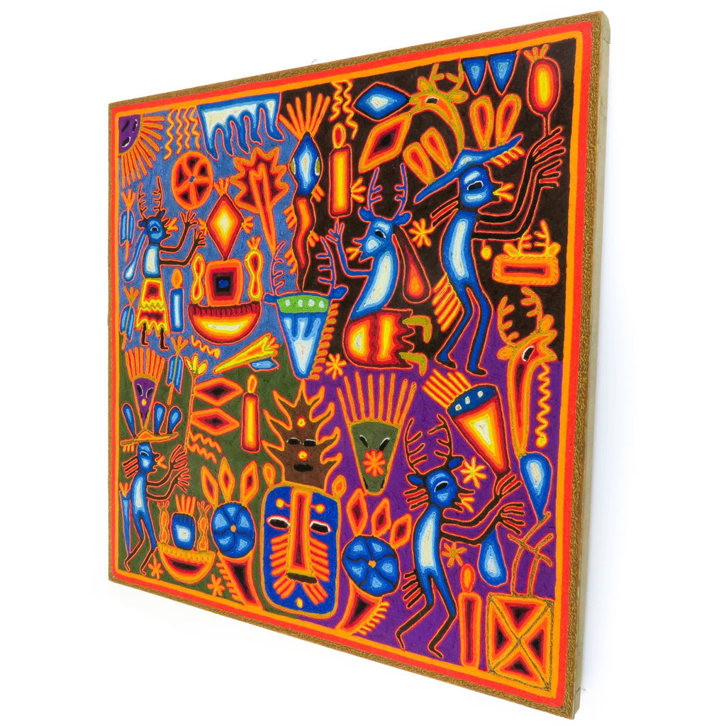 Huichol Yarn Painting (24" x 24") Mexican Indigenous Art – VivaMexico ...