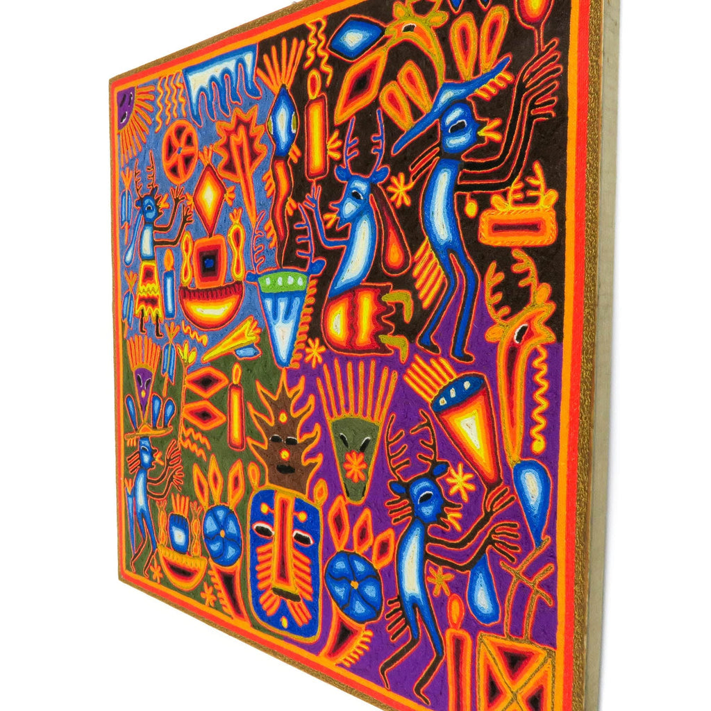 Huichol Yarn Painting (24" x 24") Mexican Indigenous Art – VivaMexico ...