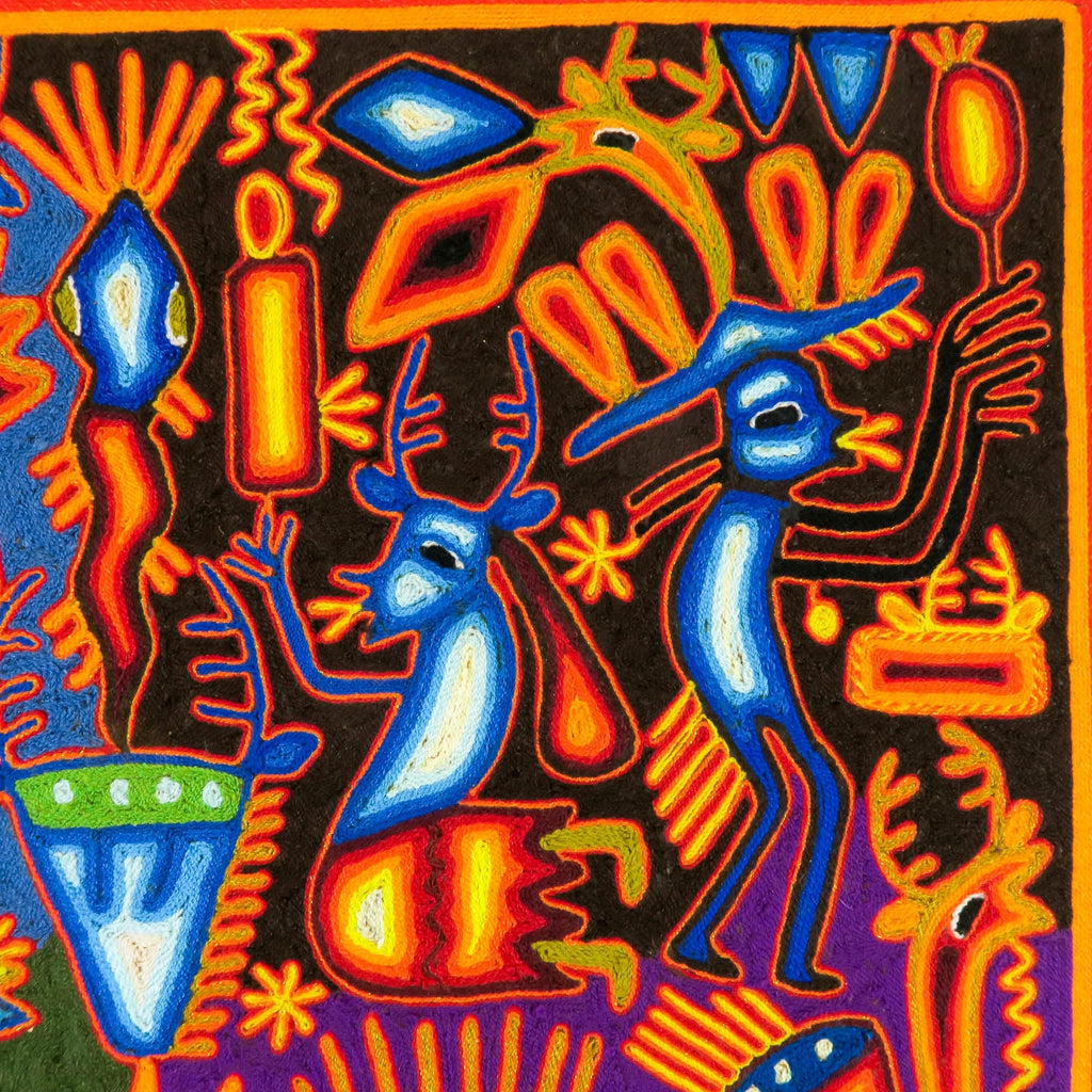 Huichol Yarn Painting (24" x 24") Mexican Indigenous Art – VivaMexico ...