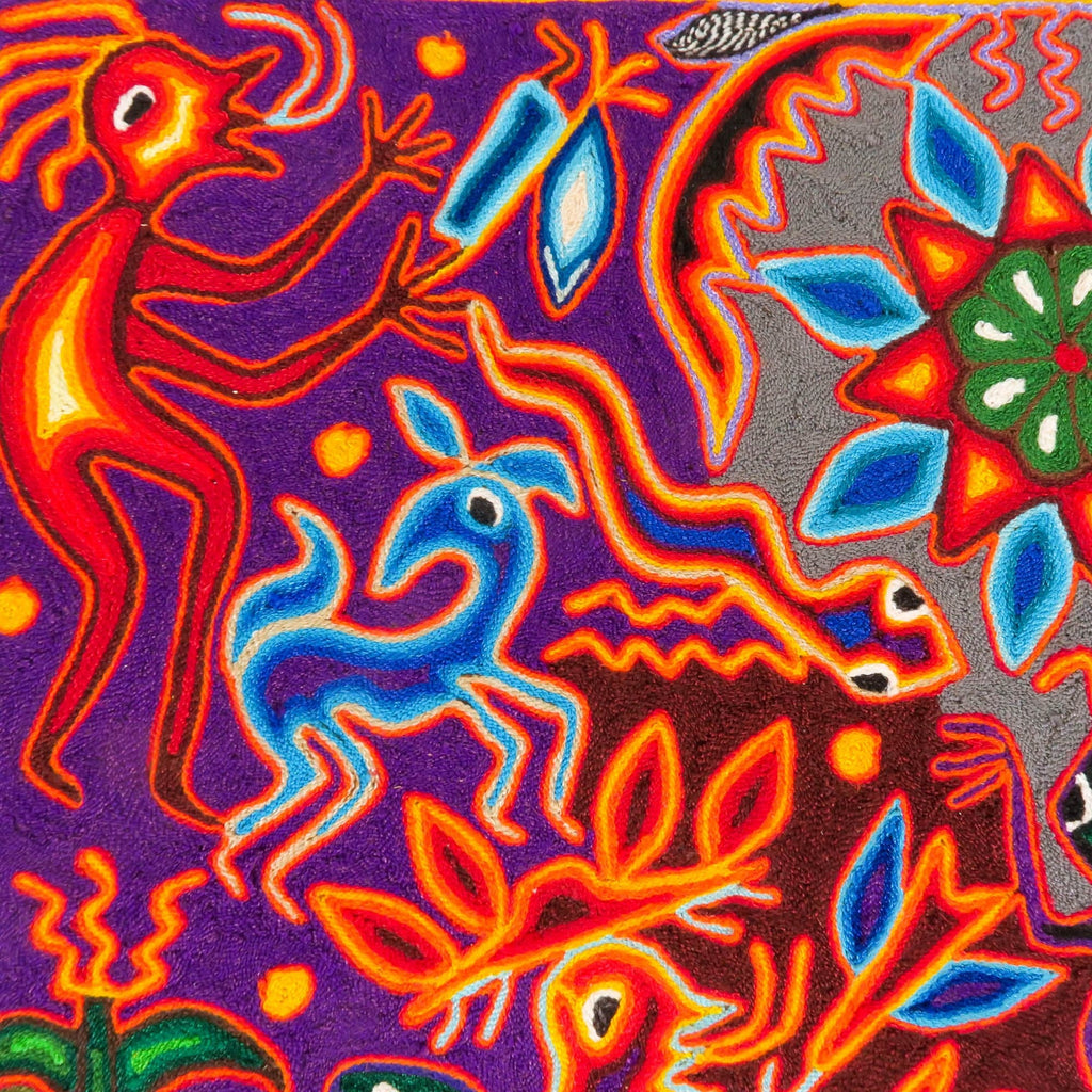 Huichol Yarn Painting (24" x 24") Mexican Indigenous Art – VivaMexico ...