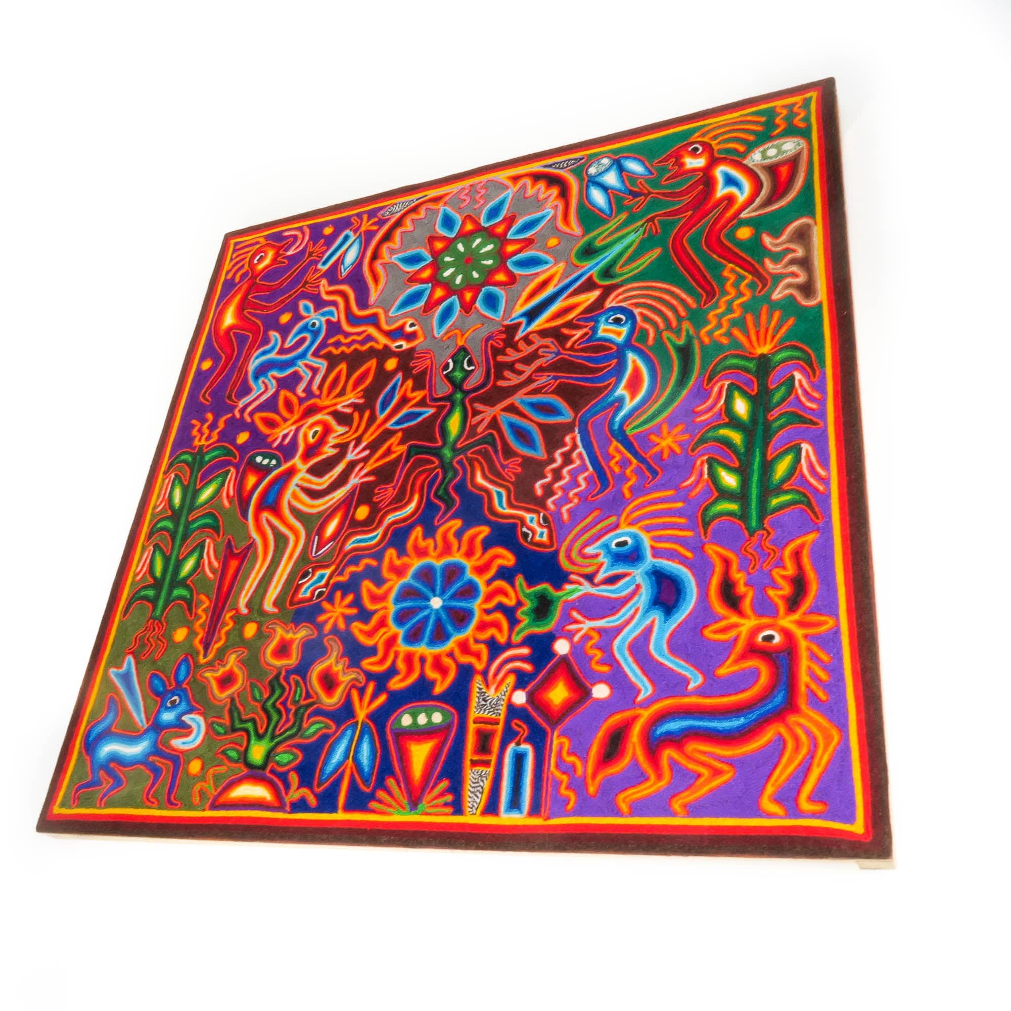 Huichol Yarn Painting (24" x 24") Mexican Indigenous Art – VivaMexico ...