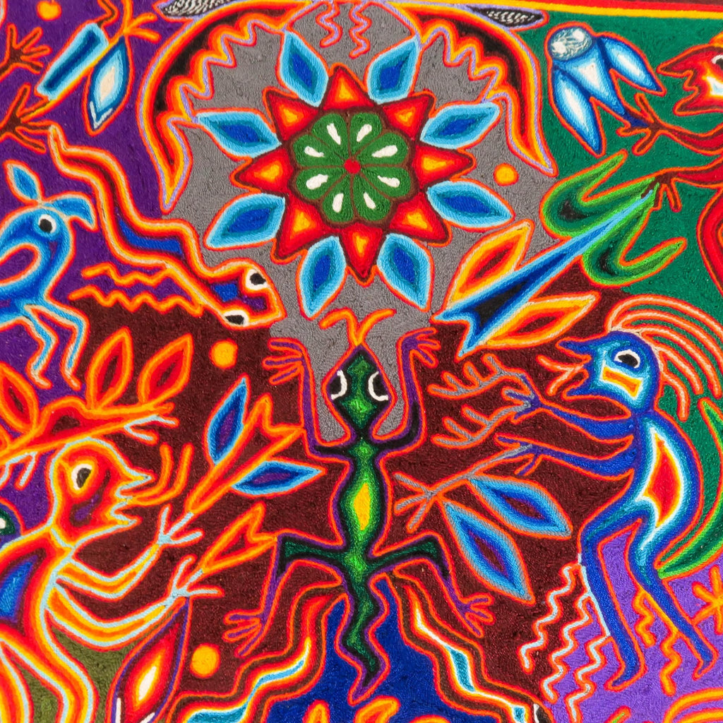Huichol Yarn Painting (24" x 24") Mexican Indigenous Art – VivaMexico ...