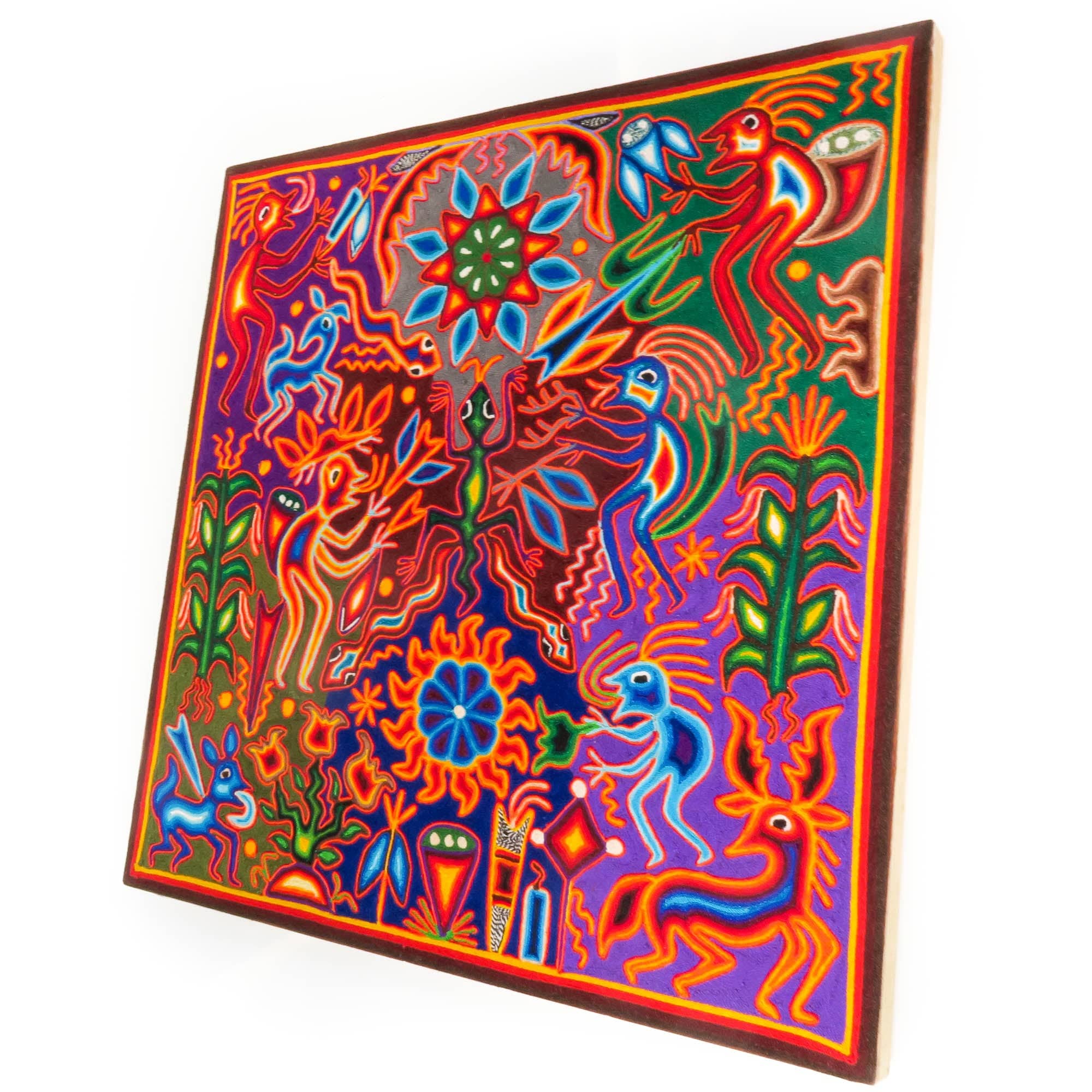 Huichol Yarn Painting (24" x 24") Mexican Indigenous Art – VivaMexico ...