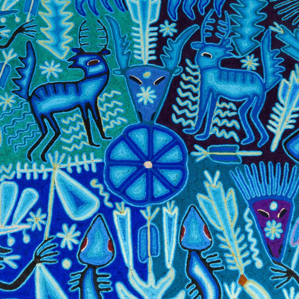 Huichol Yarn Painting (24" x 24") Mexican Indigenous Art – VivaMexico ...