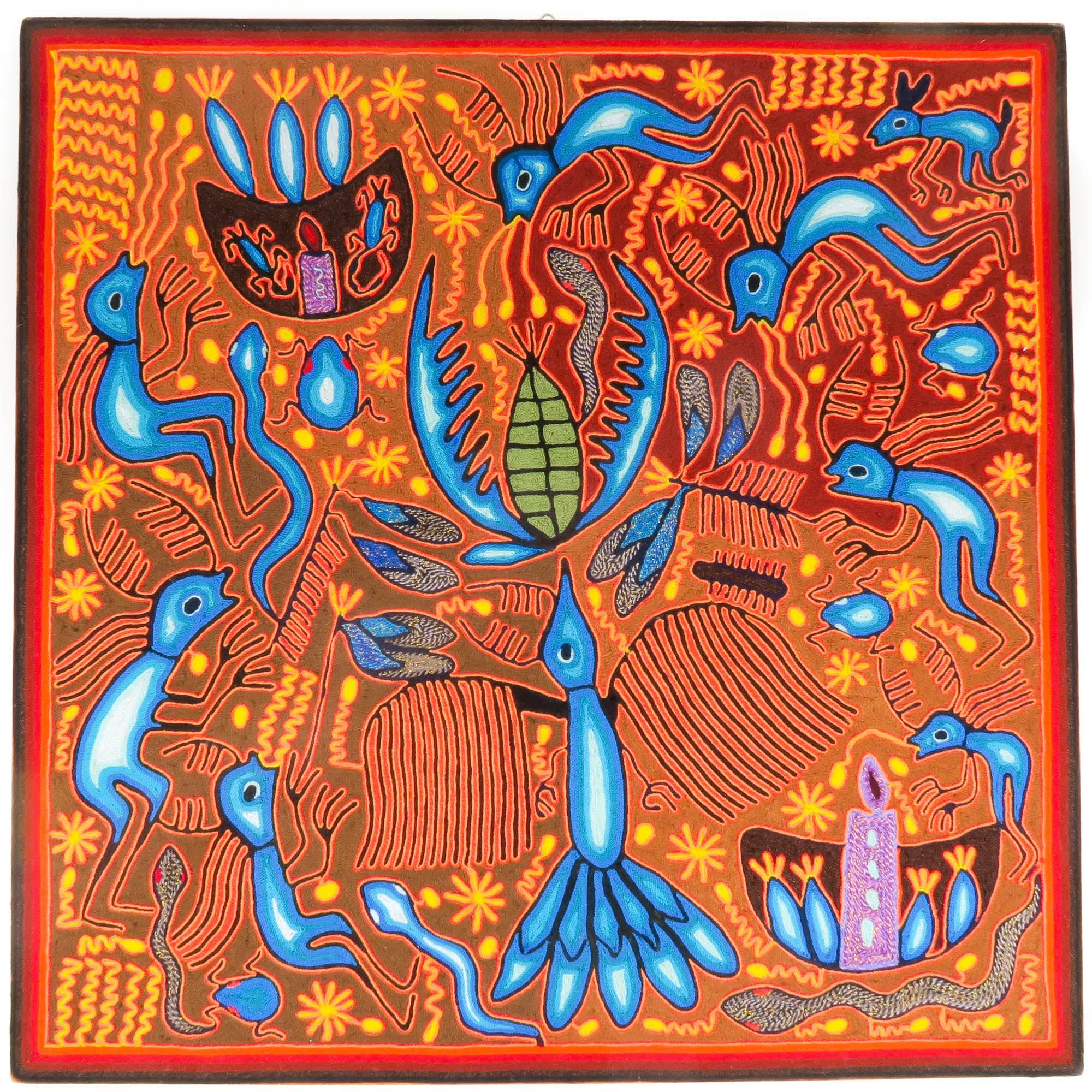 Huichol Yarn Painting (24" x 24") Mexican Indigenous Art – VivaMexico ...
