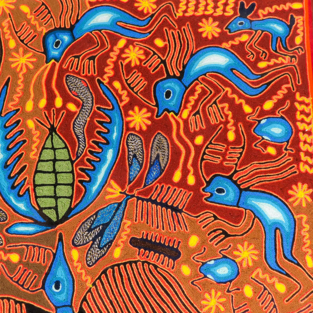 Huichol Yarn Painting (24" x 24") Mexican Indigenous Art – VivaMexico ...