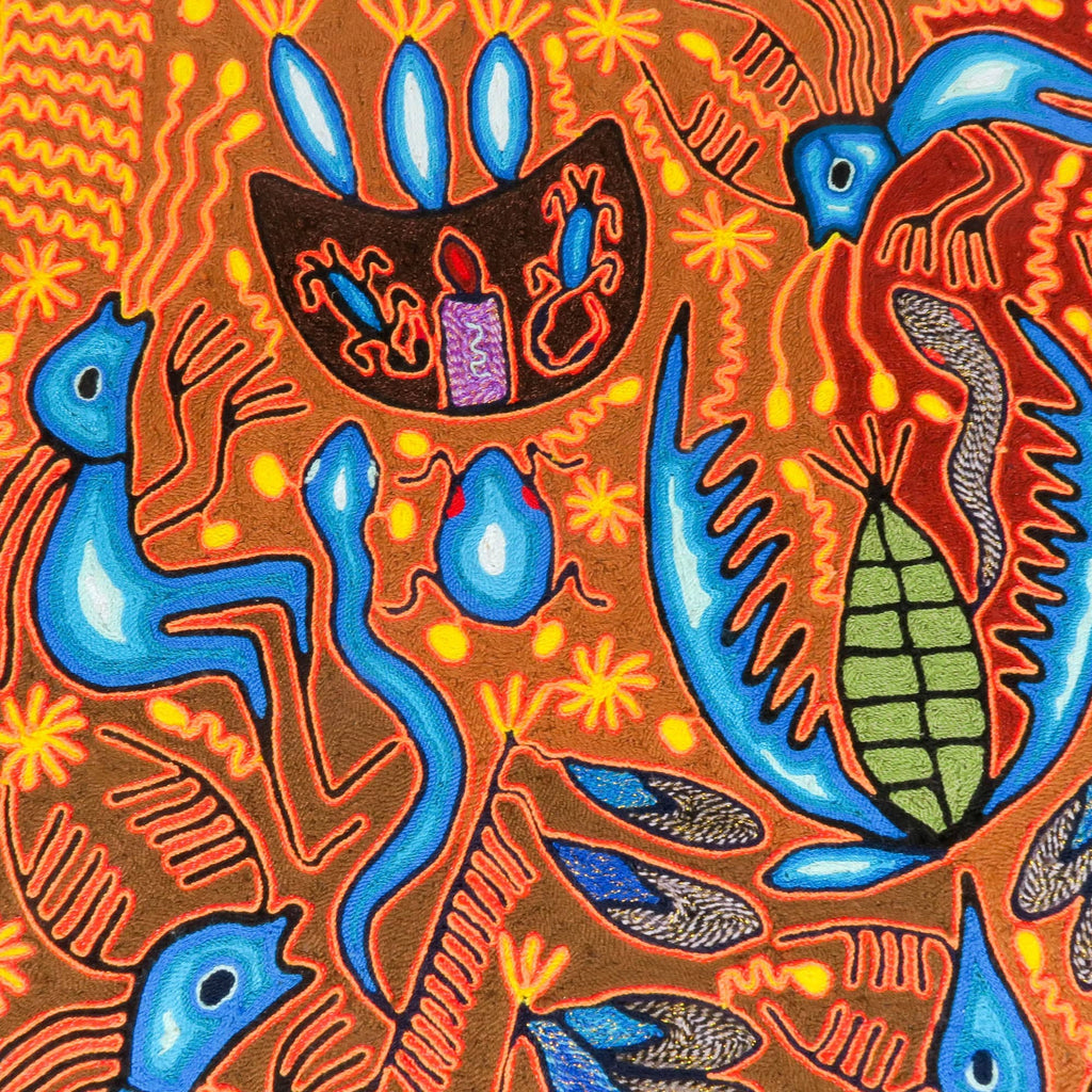 Huichol Yarn Painting (24" x 24") Mexican Indigenous Art – VivaMexico ...