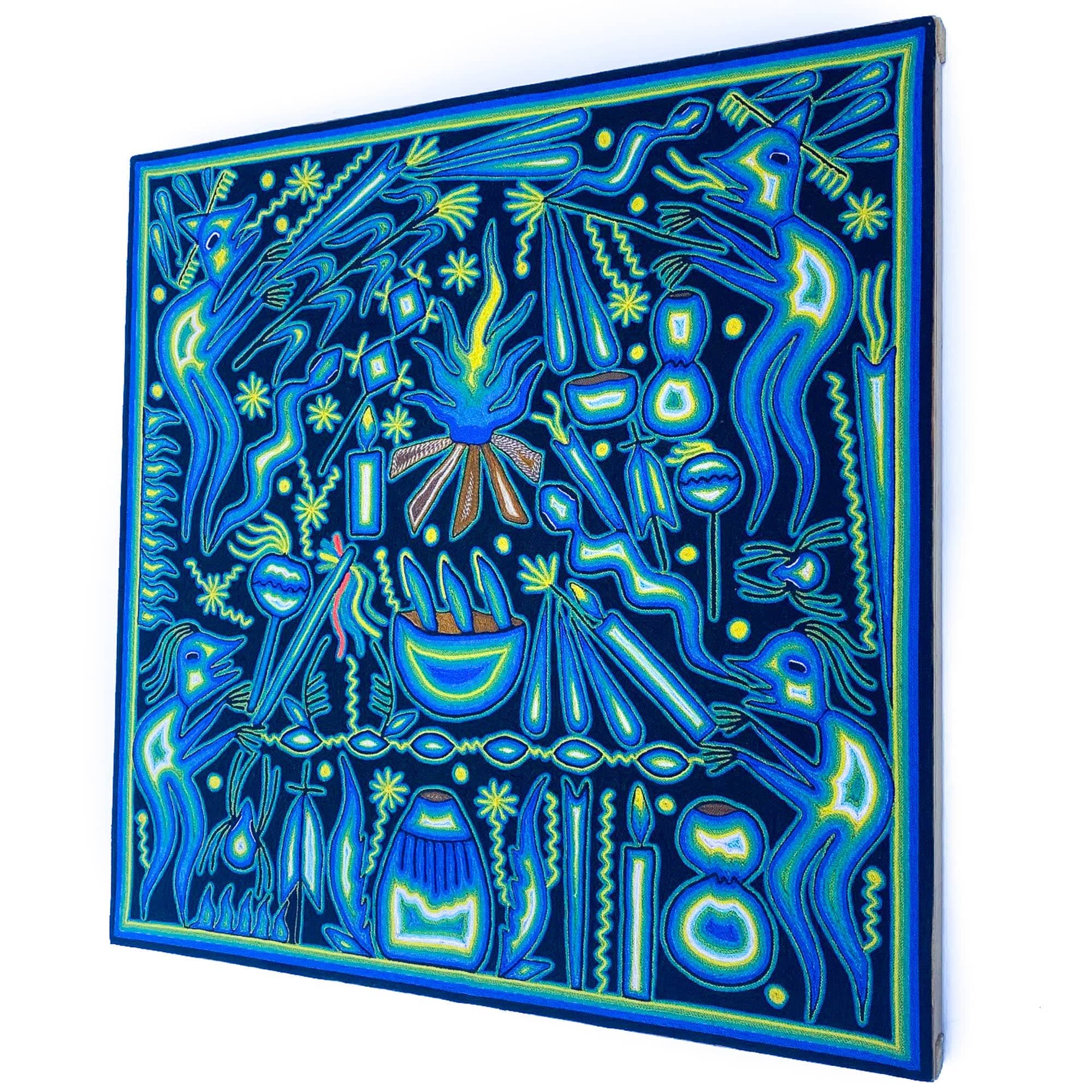Huichol Yarn Painting (24" x 24") Mexican Indigenous Art – VivaMexico ...