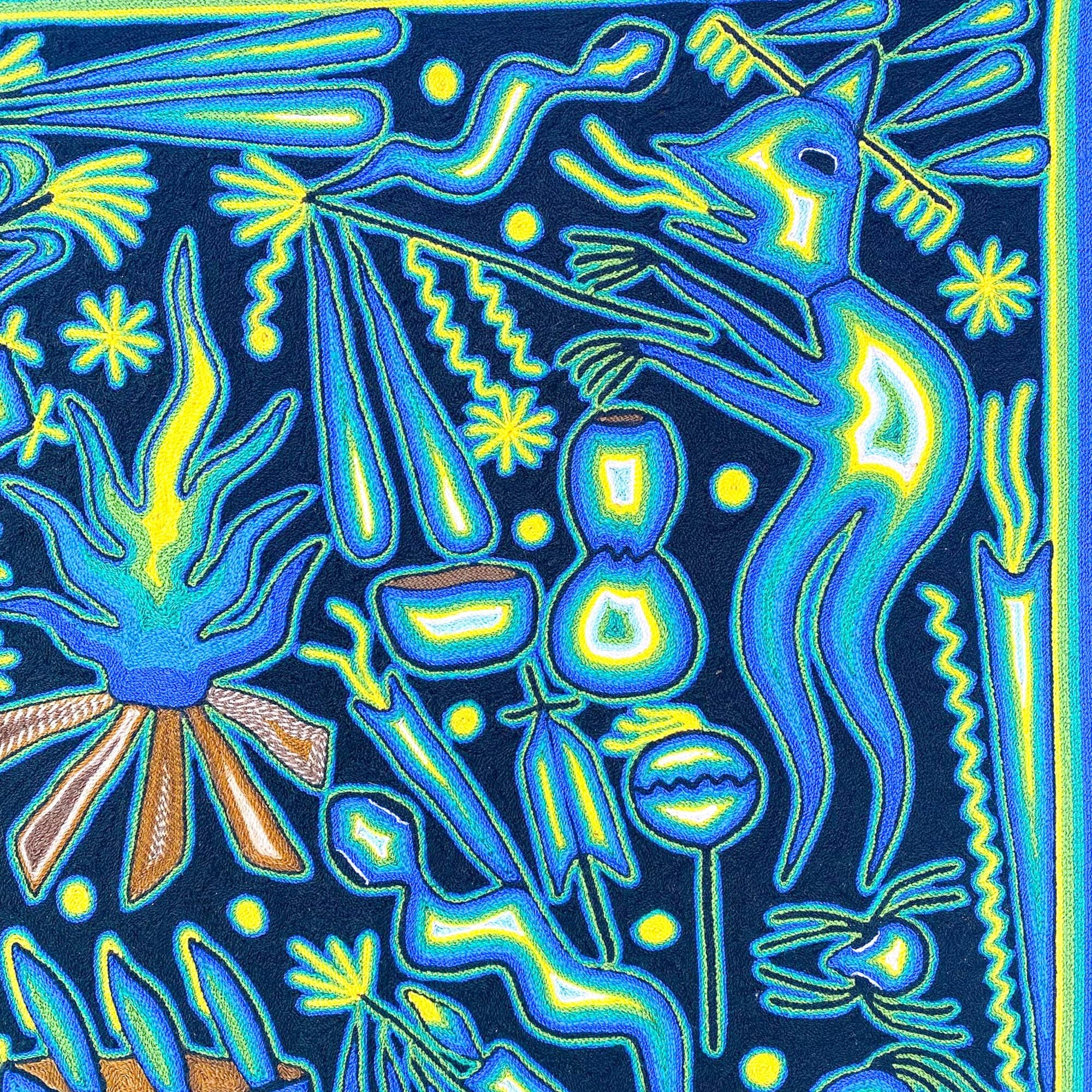 Huichol Yarn Painting (24" x 24") Mexican Indigenous Art – VivaMexico ...