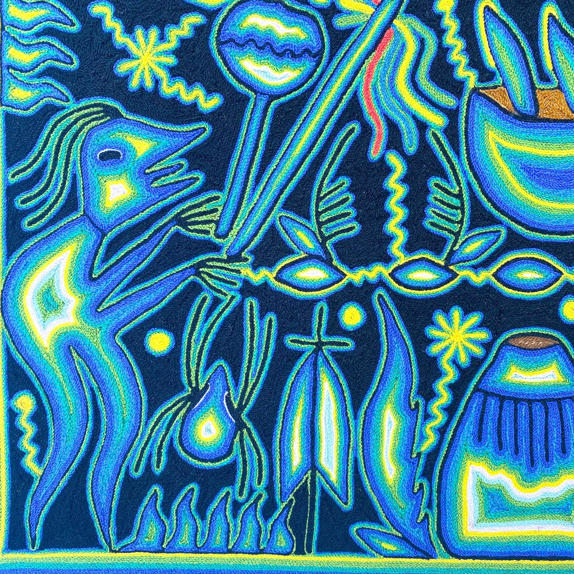 Huichol Yarn Painting (24" x 24") Mexican Indigenous Art – VivaMexico ...