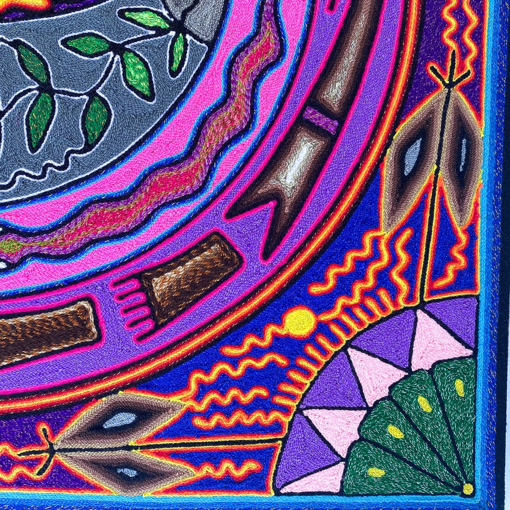 Huichol Yarn Painting (24" x 24") Mexican Indigenous Art – VivaMexico ...