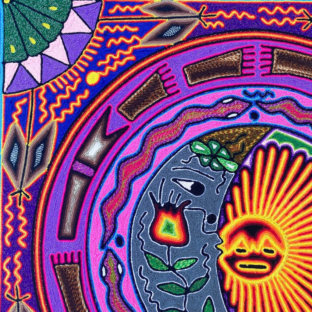 Huichol Yarn Painting (24" x 24") Mexican Indigenous Art – VivaMexico ...