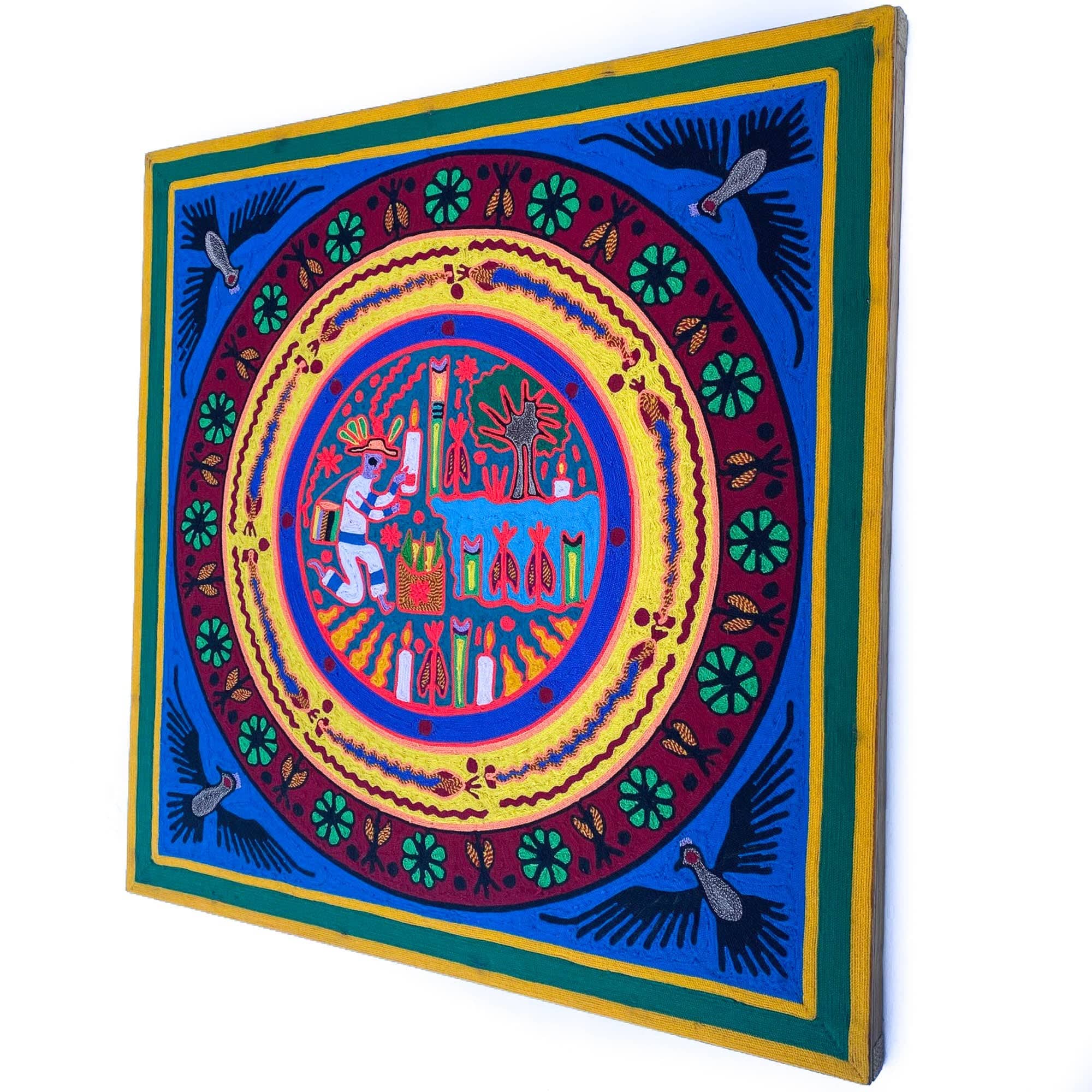 Huichol Yarn Painting (24" x 24") Mexican Indigenous Art – VivaMexico ...