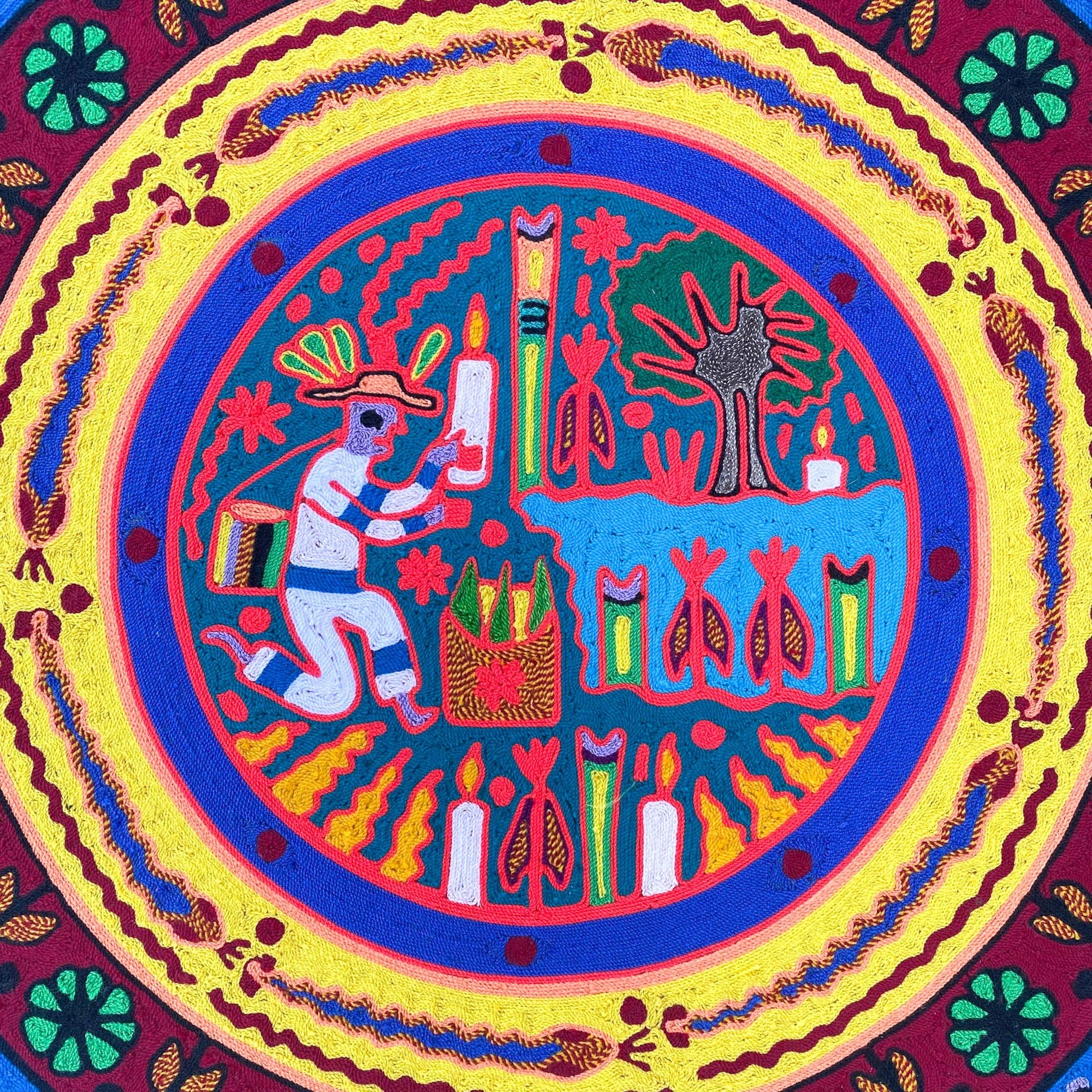 Huichol Yarn Painting (24" x 24") Mexican Indigenous Art – VivaMexico ...