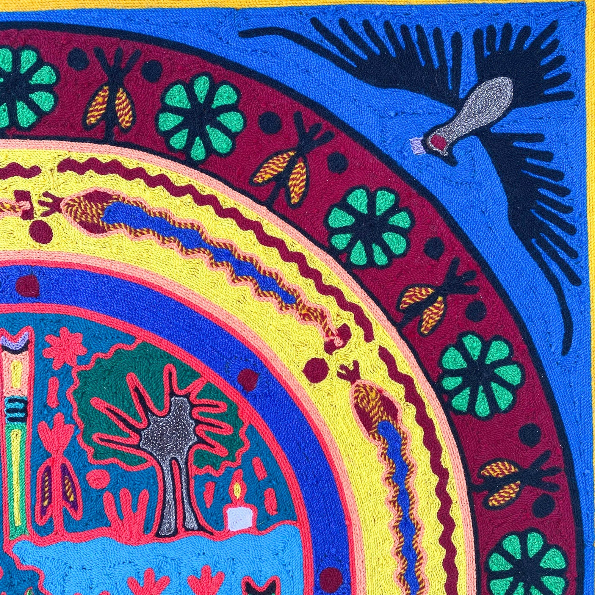 Huichol Yarn Painting (24" x 24") Mexican Indigenous Art – VivaMexico ...